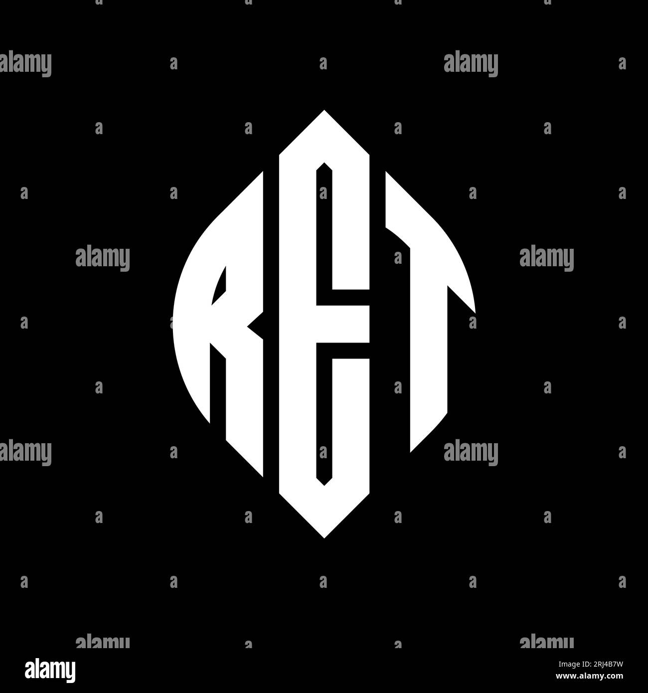 RET circle letter logo design with circle and ellipse shape. RET ...