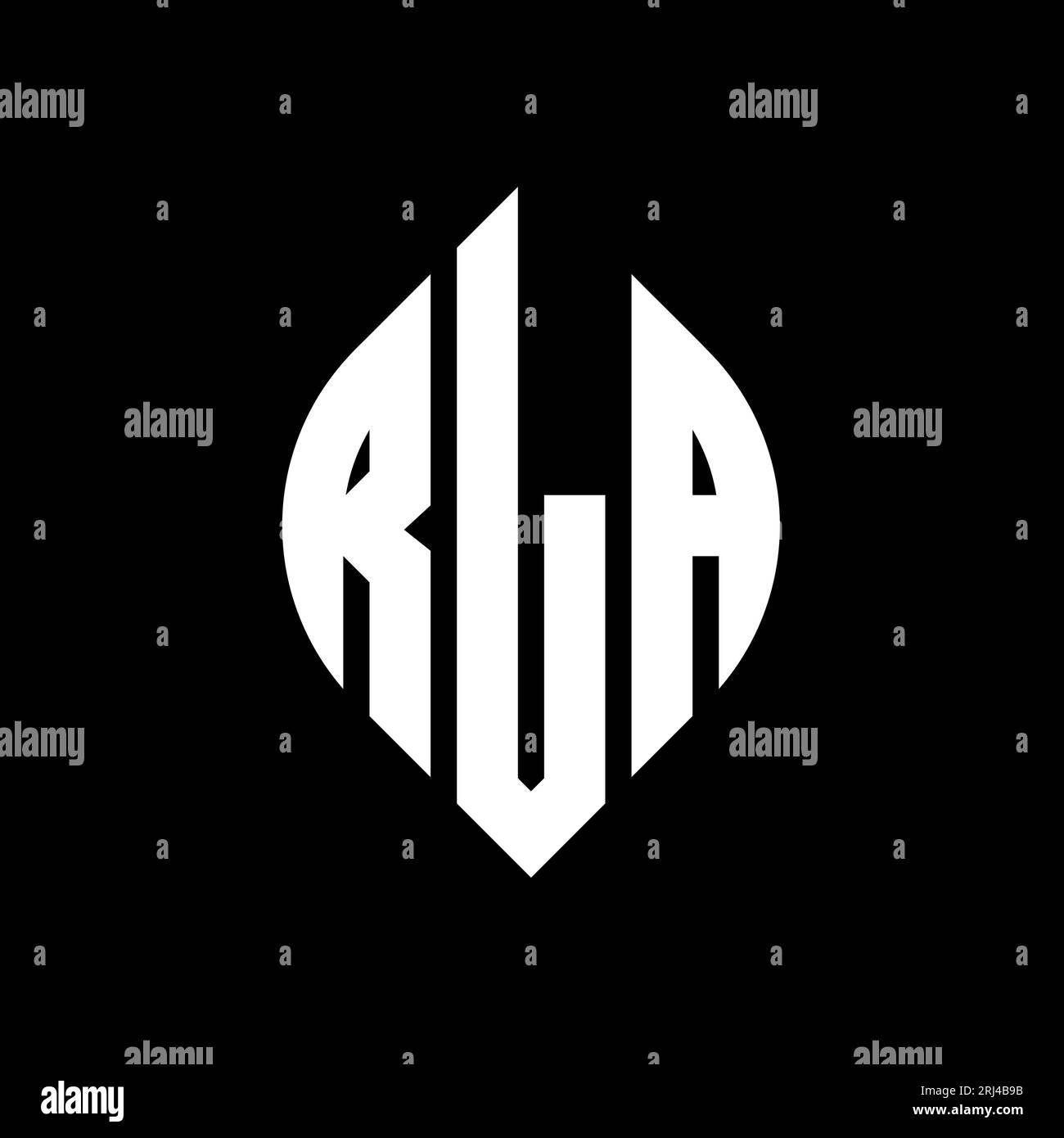 RLA circle letter logo design with circle and ellipse shape. RLA ...