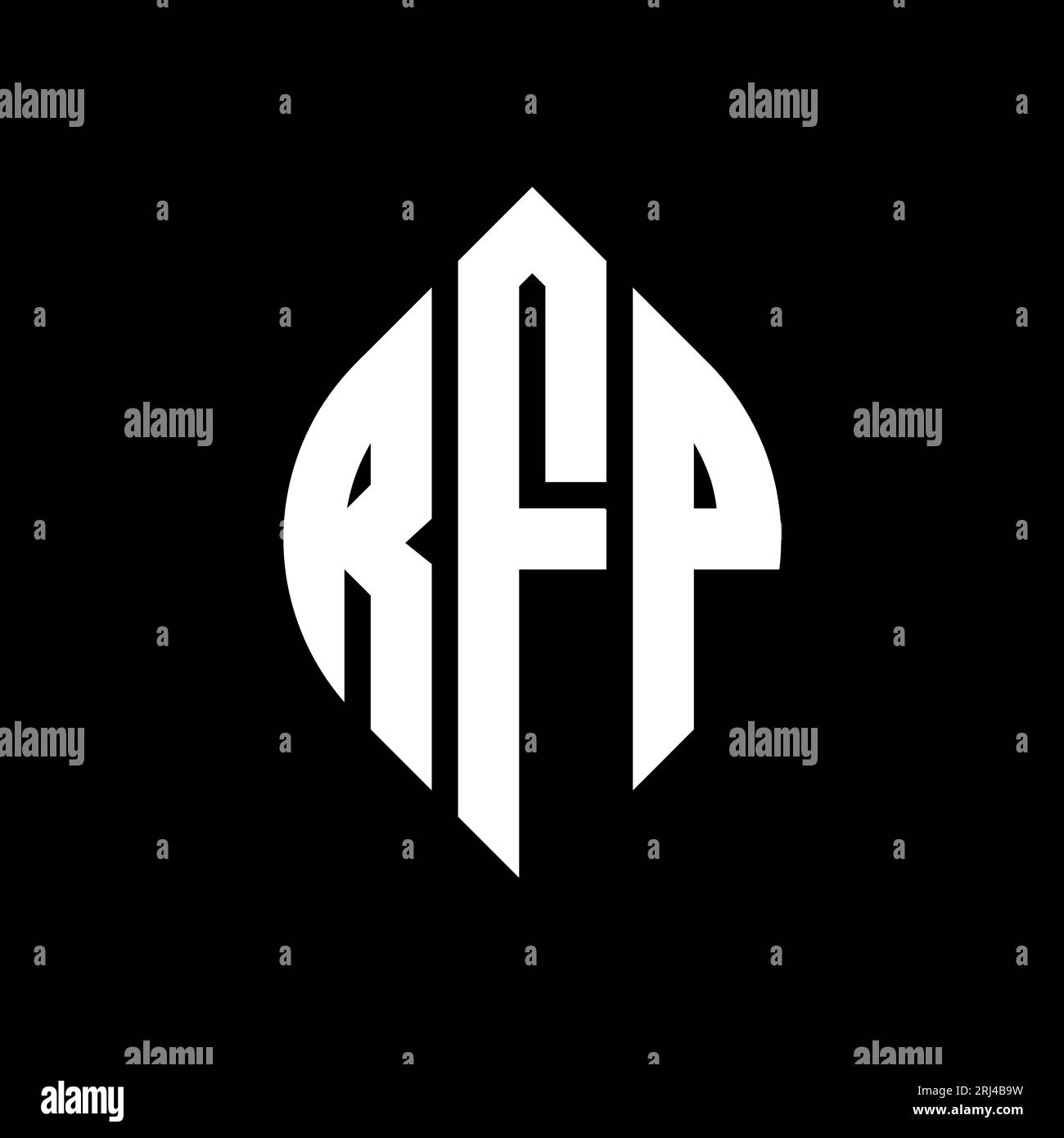 RFP circle letter logo design with circle and ellipse shape. RFP ...