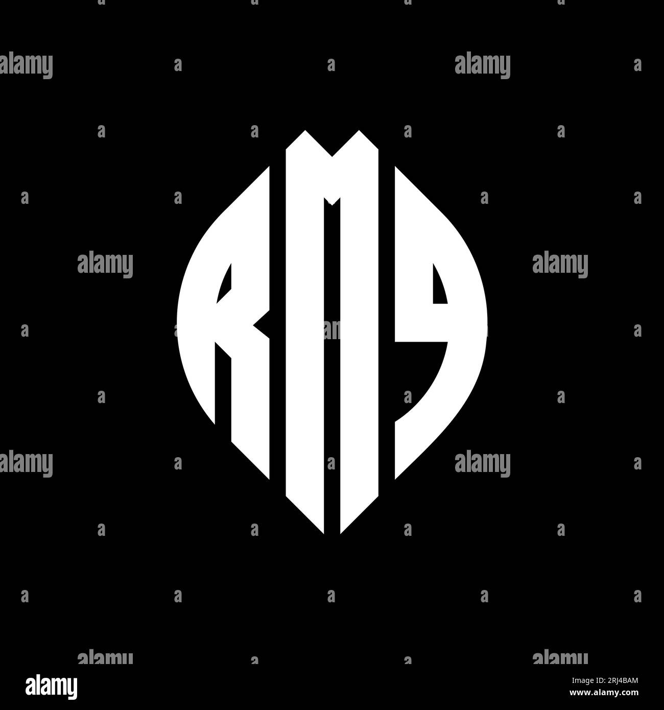 RMQ circle letter logo design with circle and ellipse shape. RMQ ...