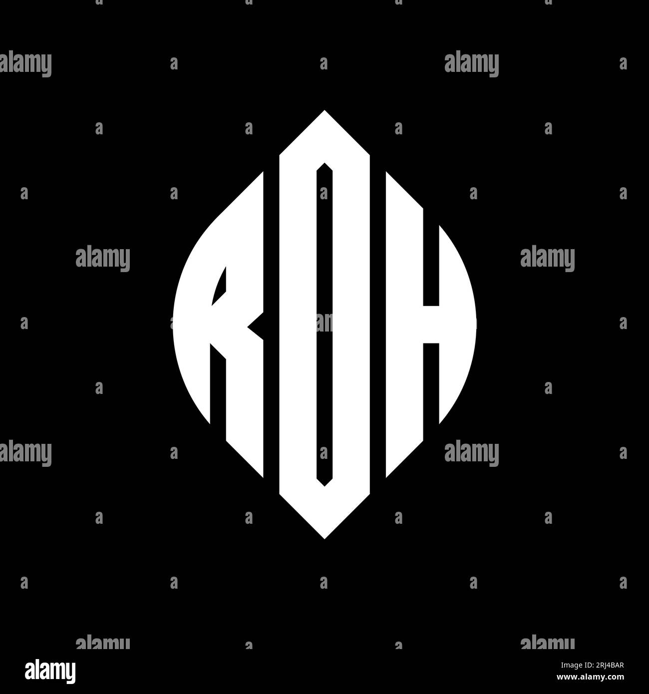 RDH circle letter logo design with circle and ellipse shape. RDH ...