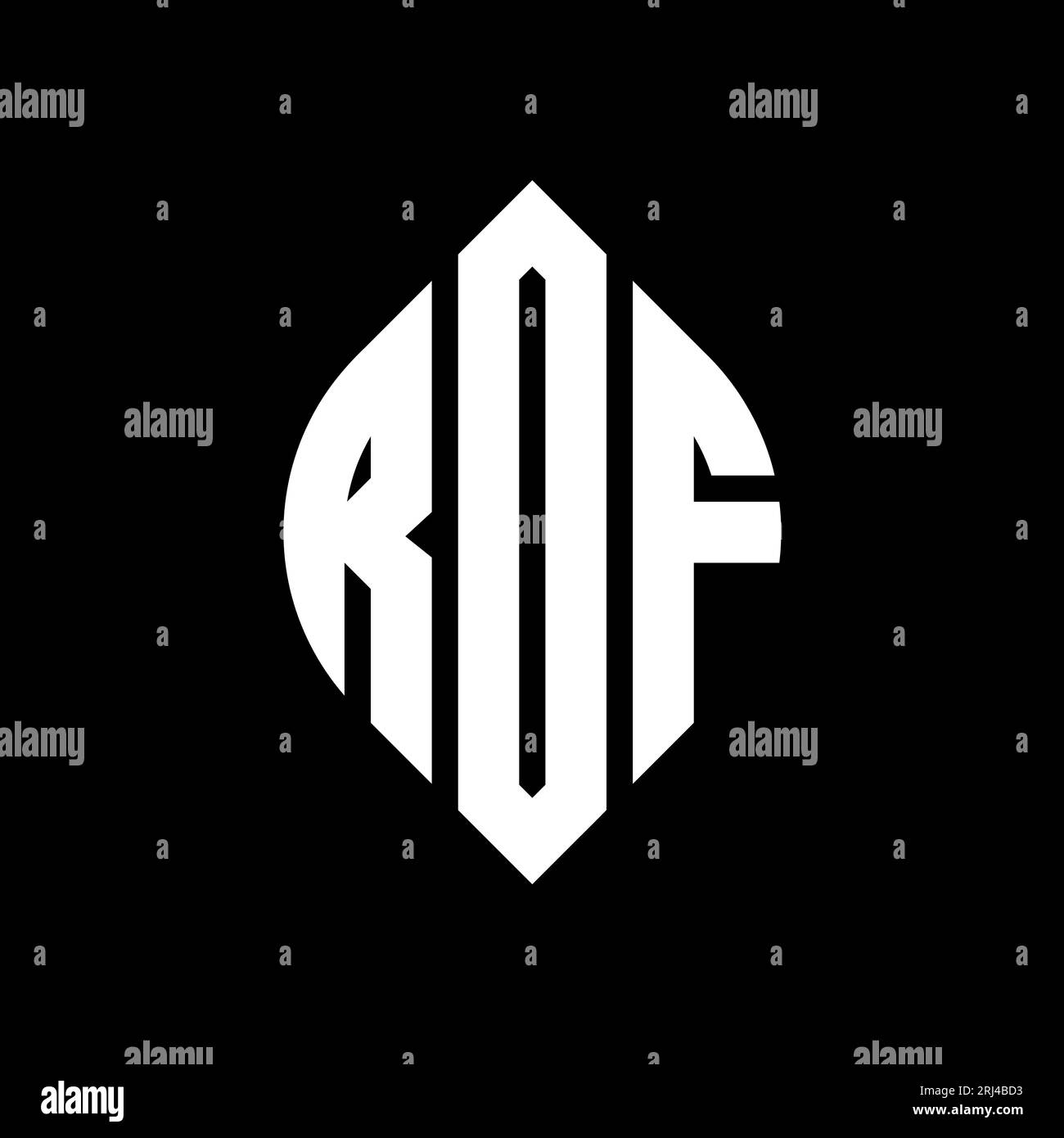 ROF circle letter logo design with circle and ellipse shape. ROF ...