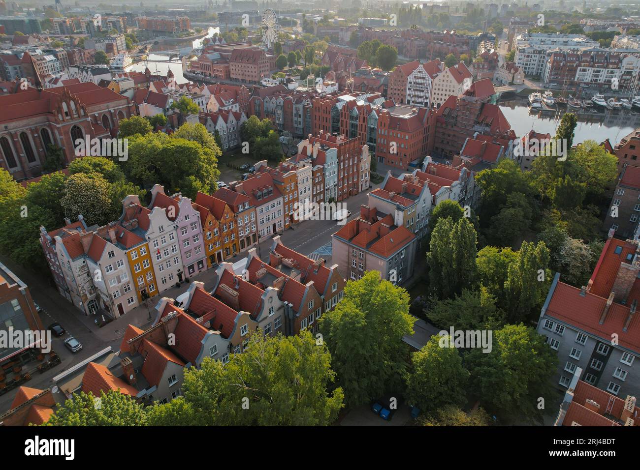 Beautiful panoramic architecture of old town in Gdansk, Poland at ...