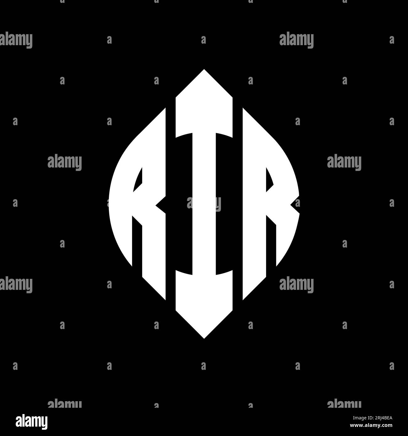 RIR circle letter logo design with circle and ellipse shape. RIR ...