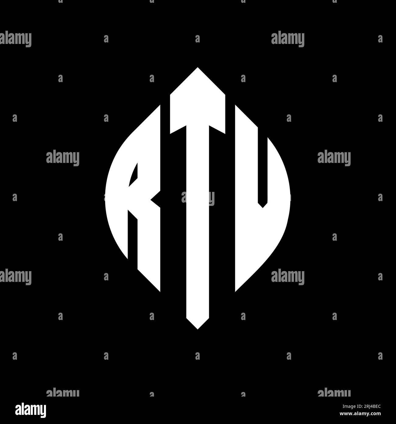 RTV circle letter logo design with circle and ellipse shape. RTV ...