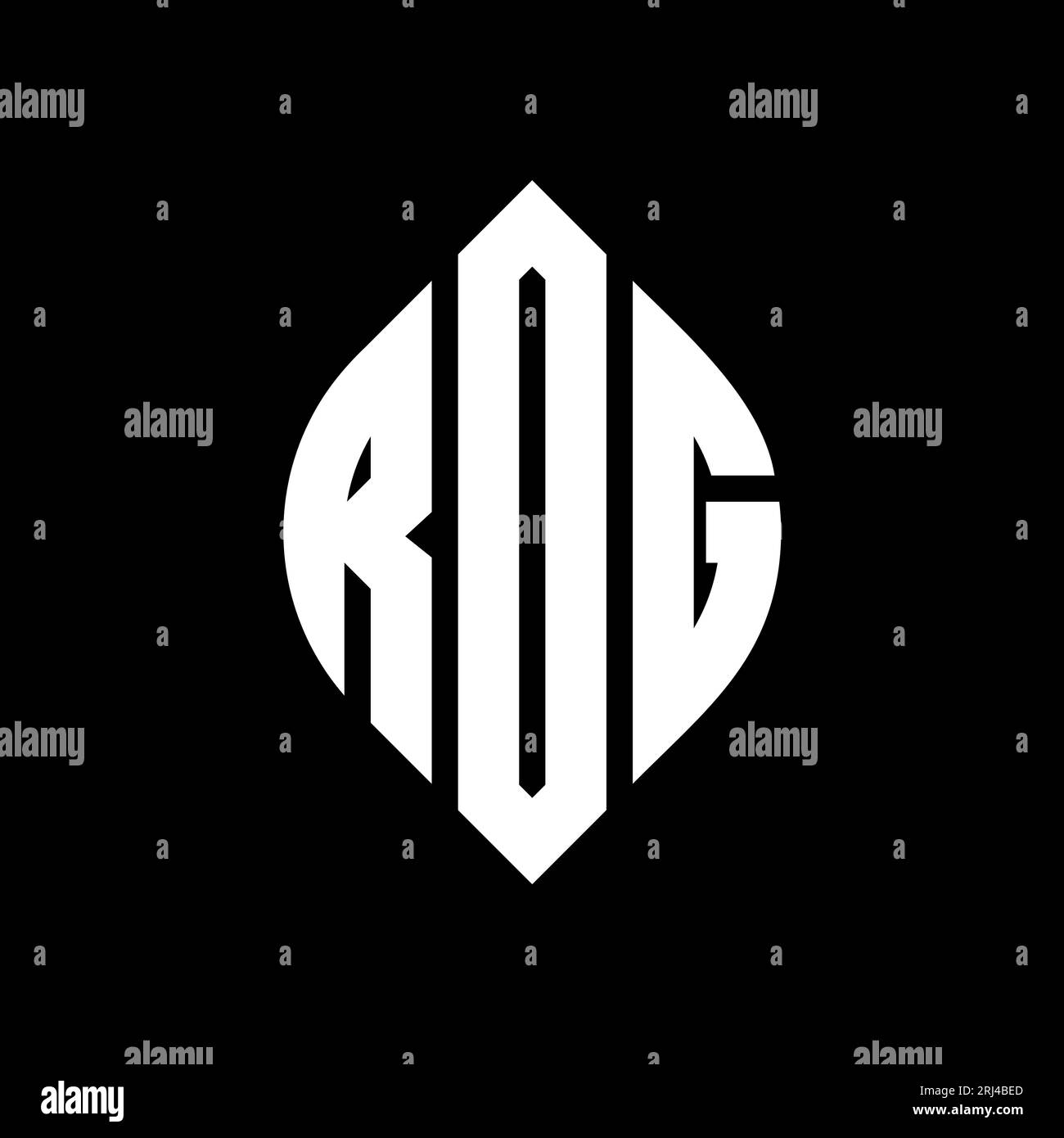 ROG circle letter logo design with circle and ellipse shape. ROG ...