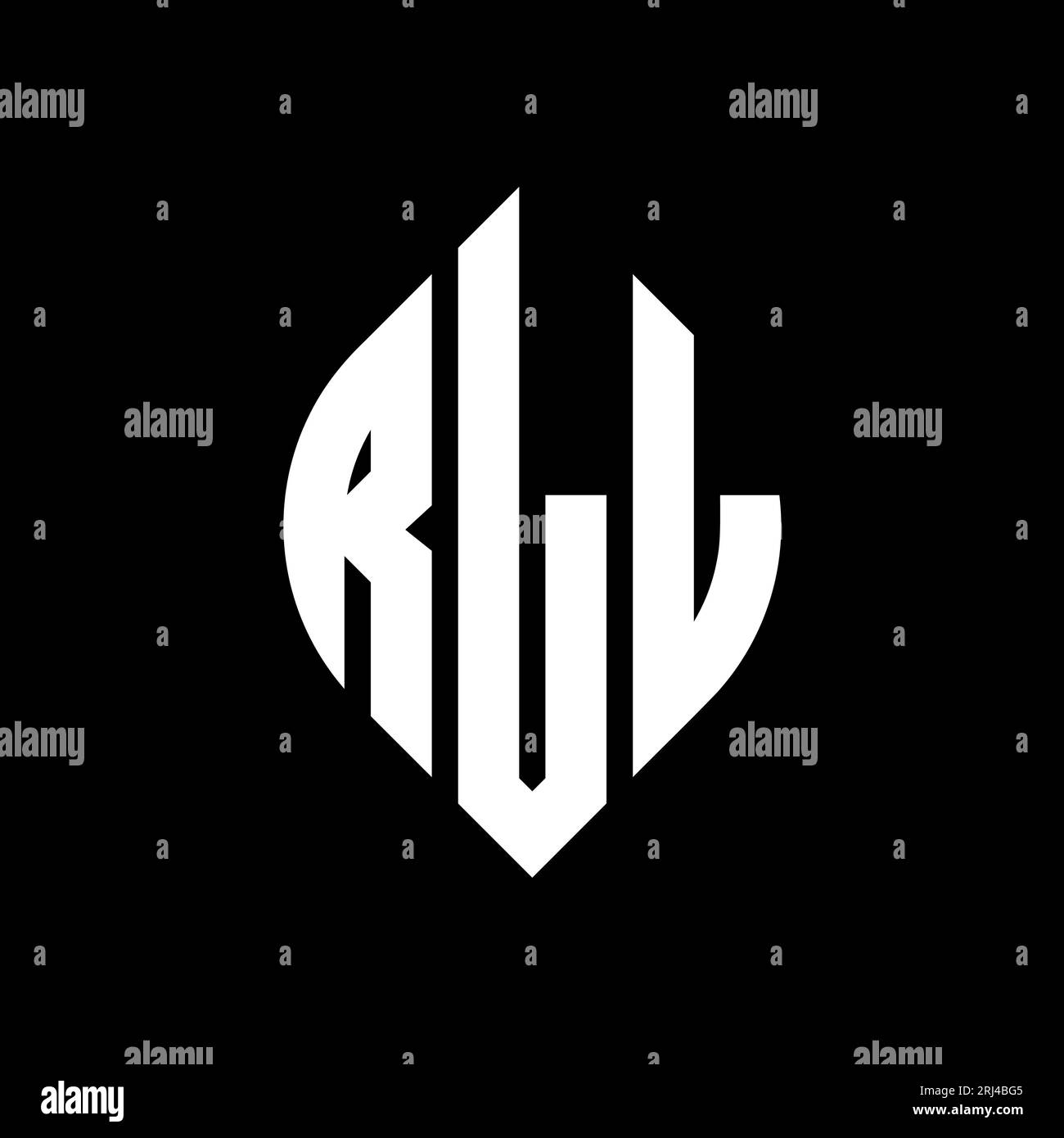 RLL circle letter logo design with circle and ellipse shape. RLL ...
