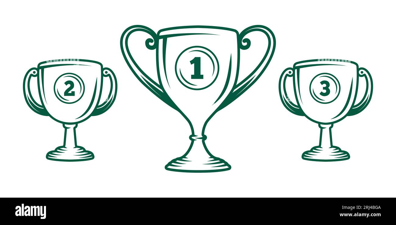 Trophy logo design template. Set of trophies. Vector and illustration ...