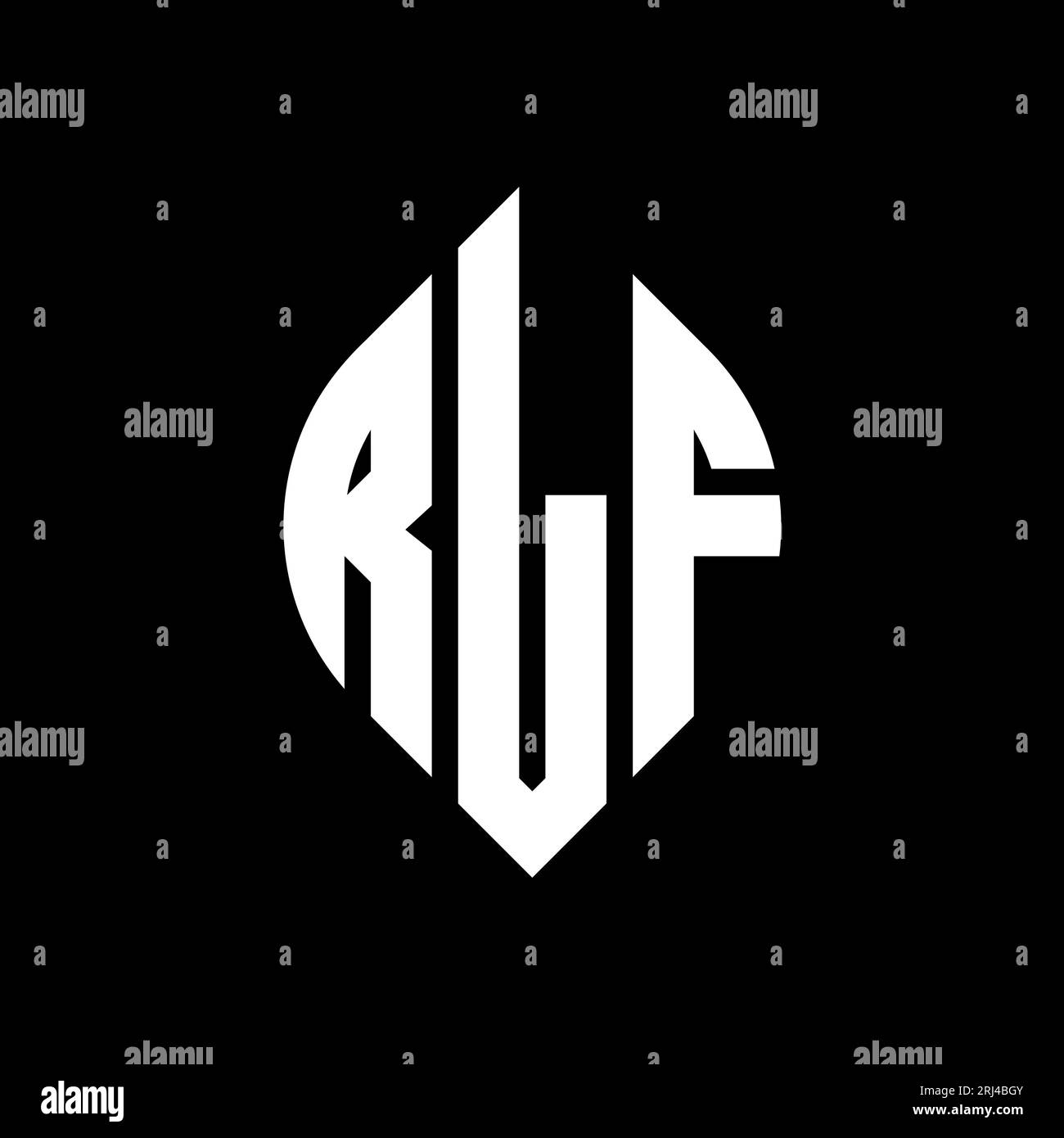 RLF circle letter logo design with circle and ellipse shape. RLF ...
