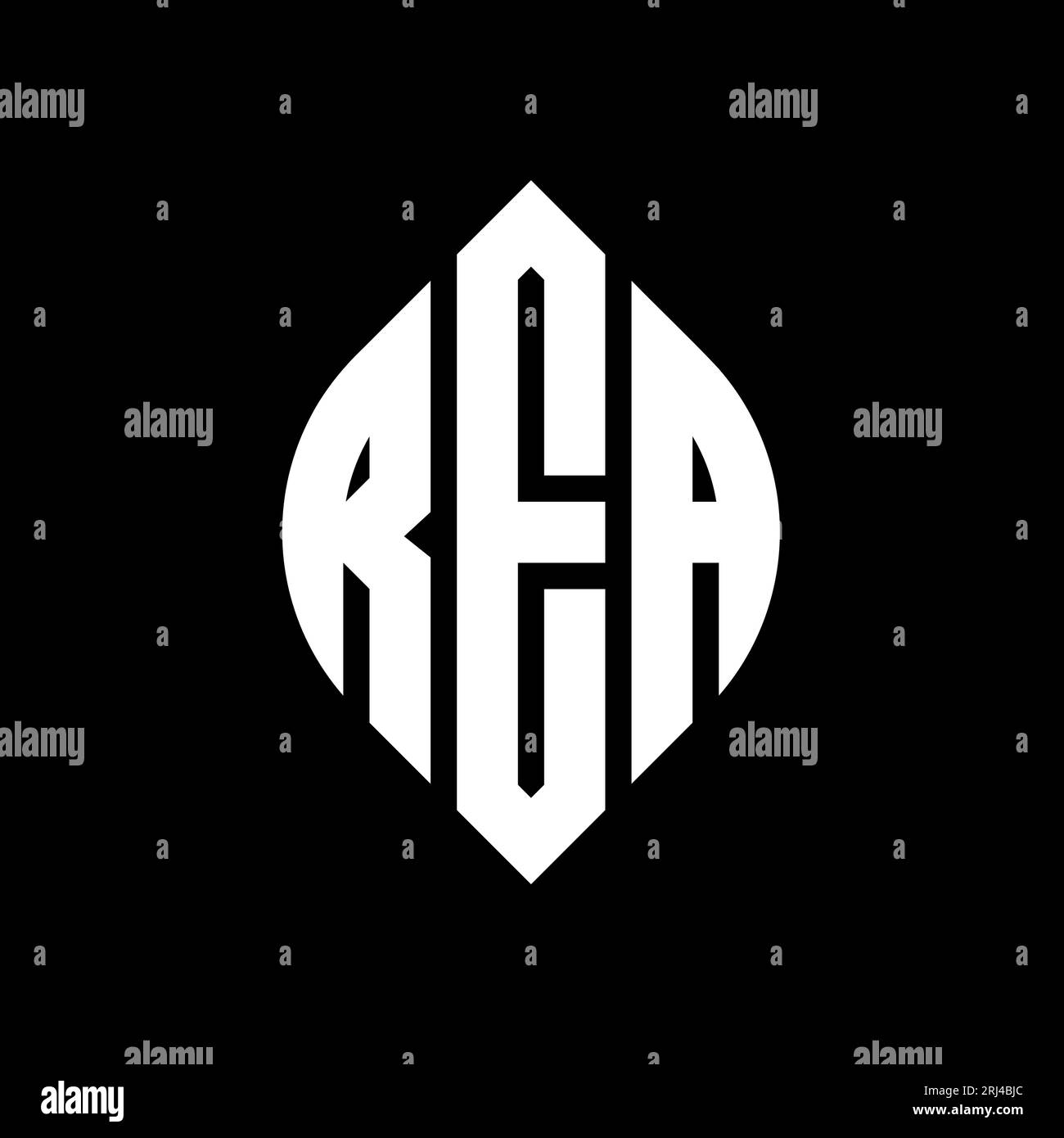 REA circle letter logo design with circle and ellipse shape. REA ...