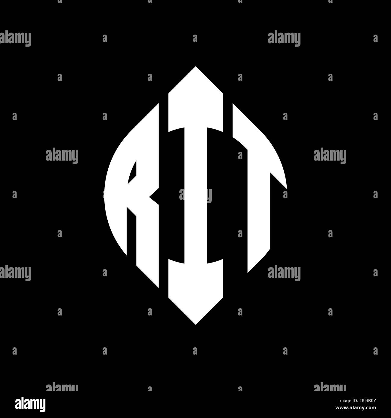 RIT circle letter logo design with circle and ellipse shape. RIT ...