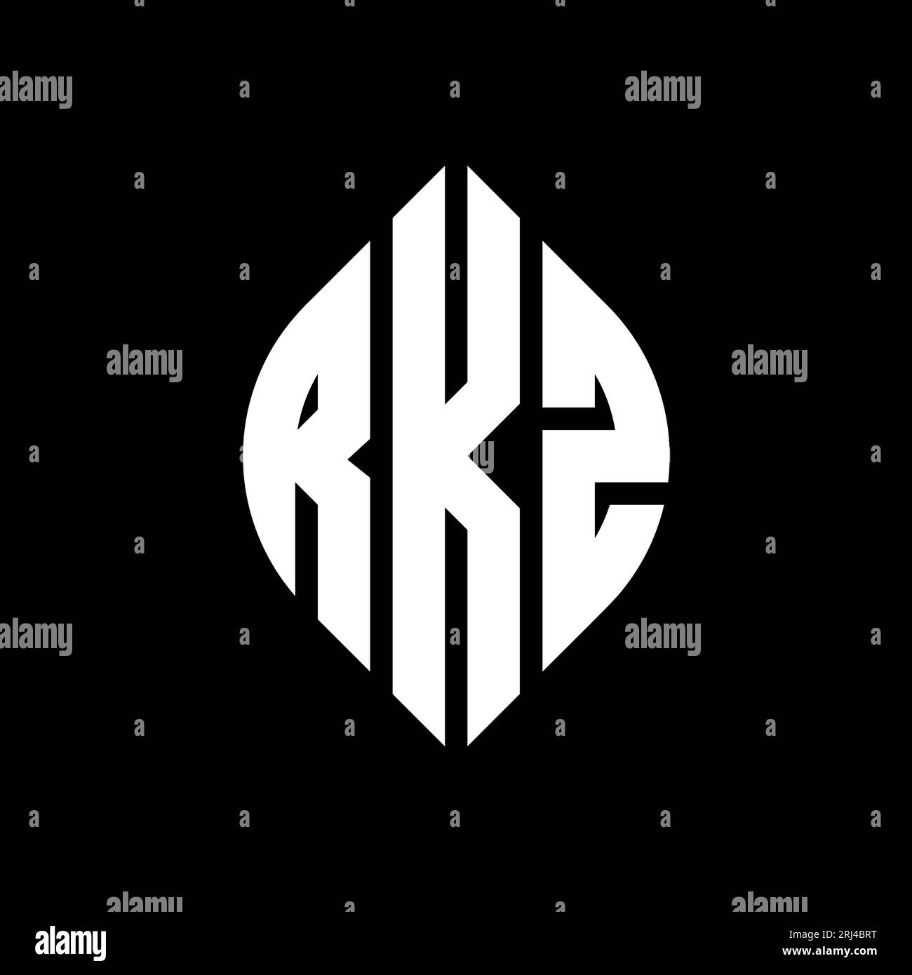 RKZ circle letter logo design with circle and ellipse shape. RKZ ...