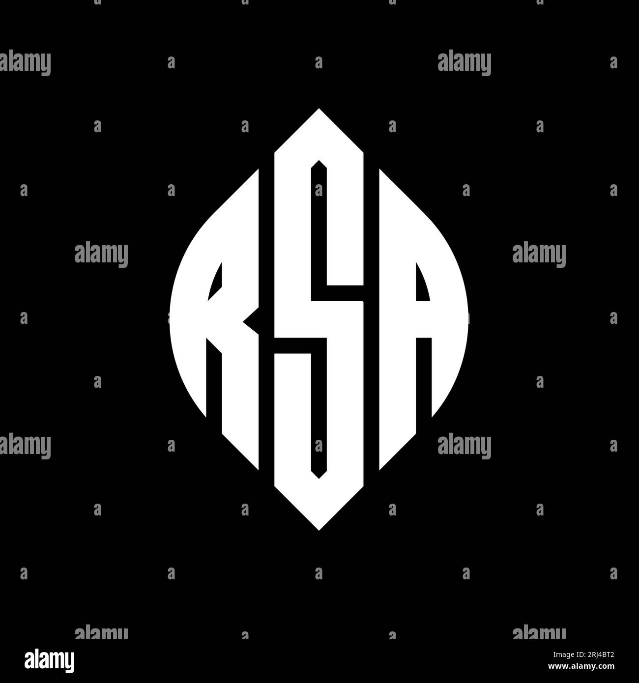 RSA circle letter logo design with circle and ellipse shape. RSA ...