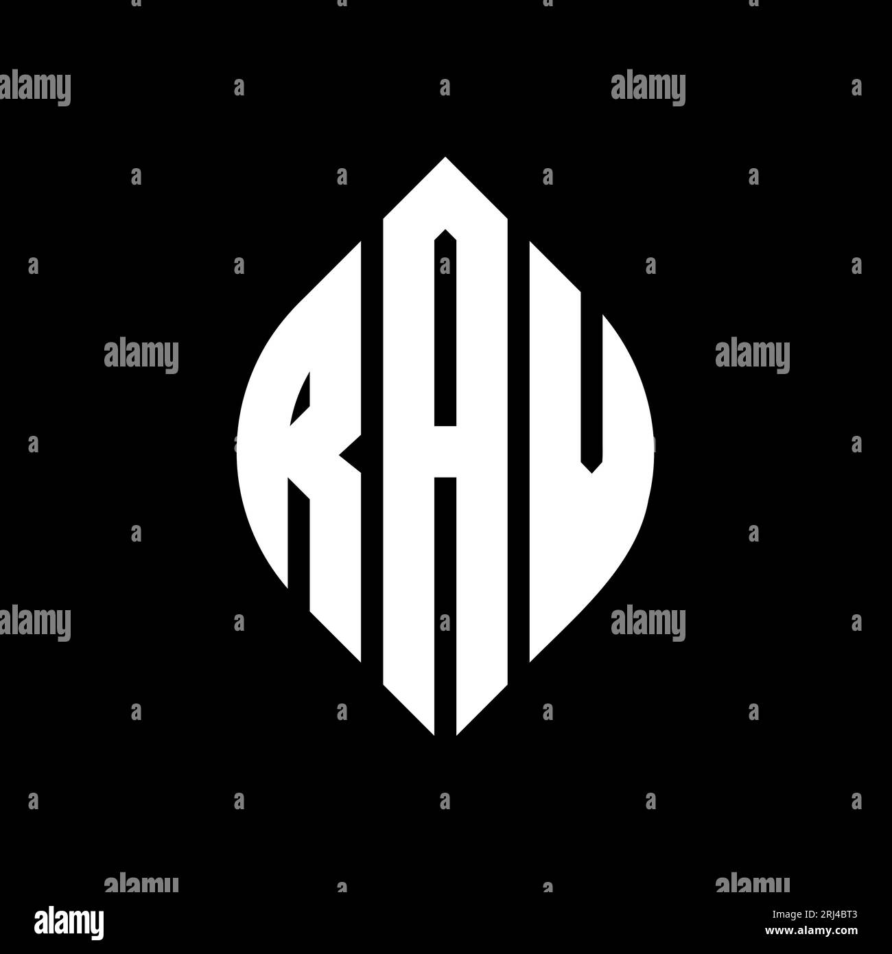 RAV circle letter logo design with circle and ellipse shape. RAV ...