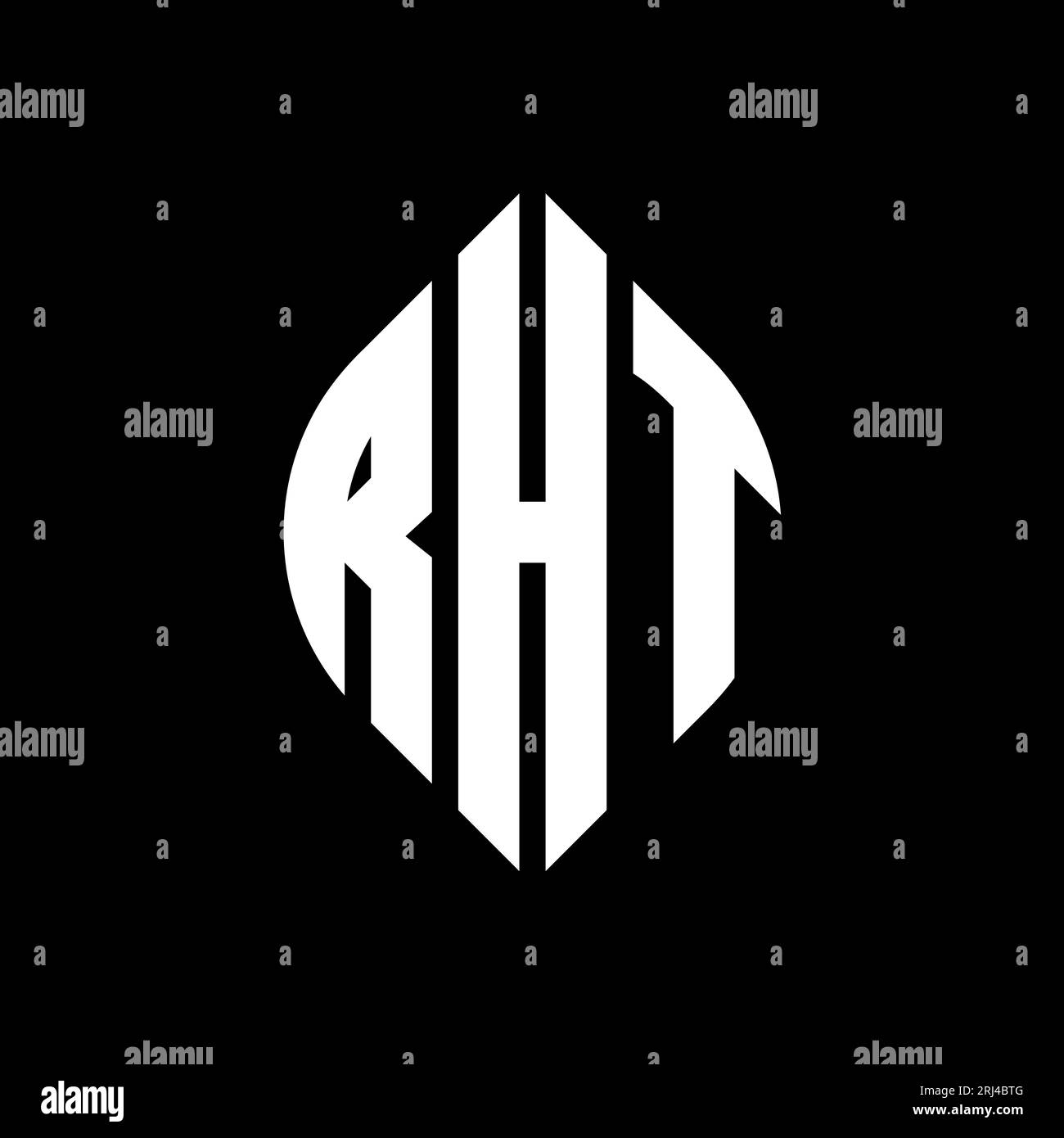 RHT circle letter logo design with circle and ellipse shape. RHT ...