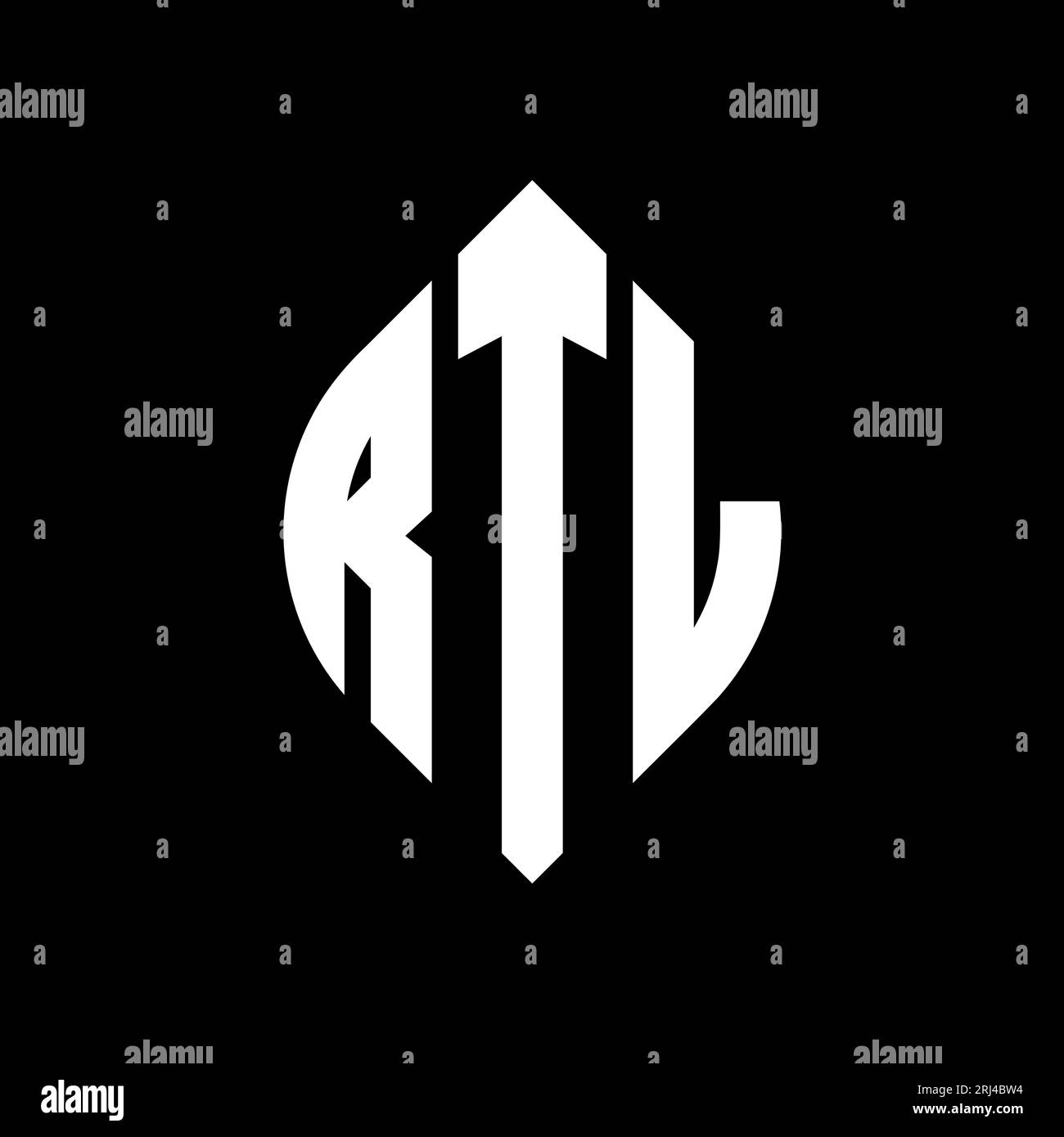 RTL circle letter logo design with circle and ellipse shape. RTL ...