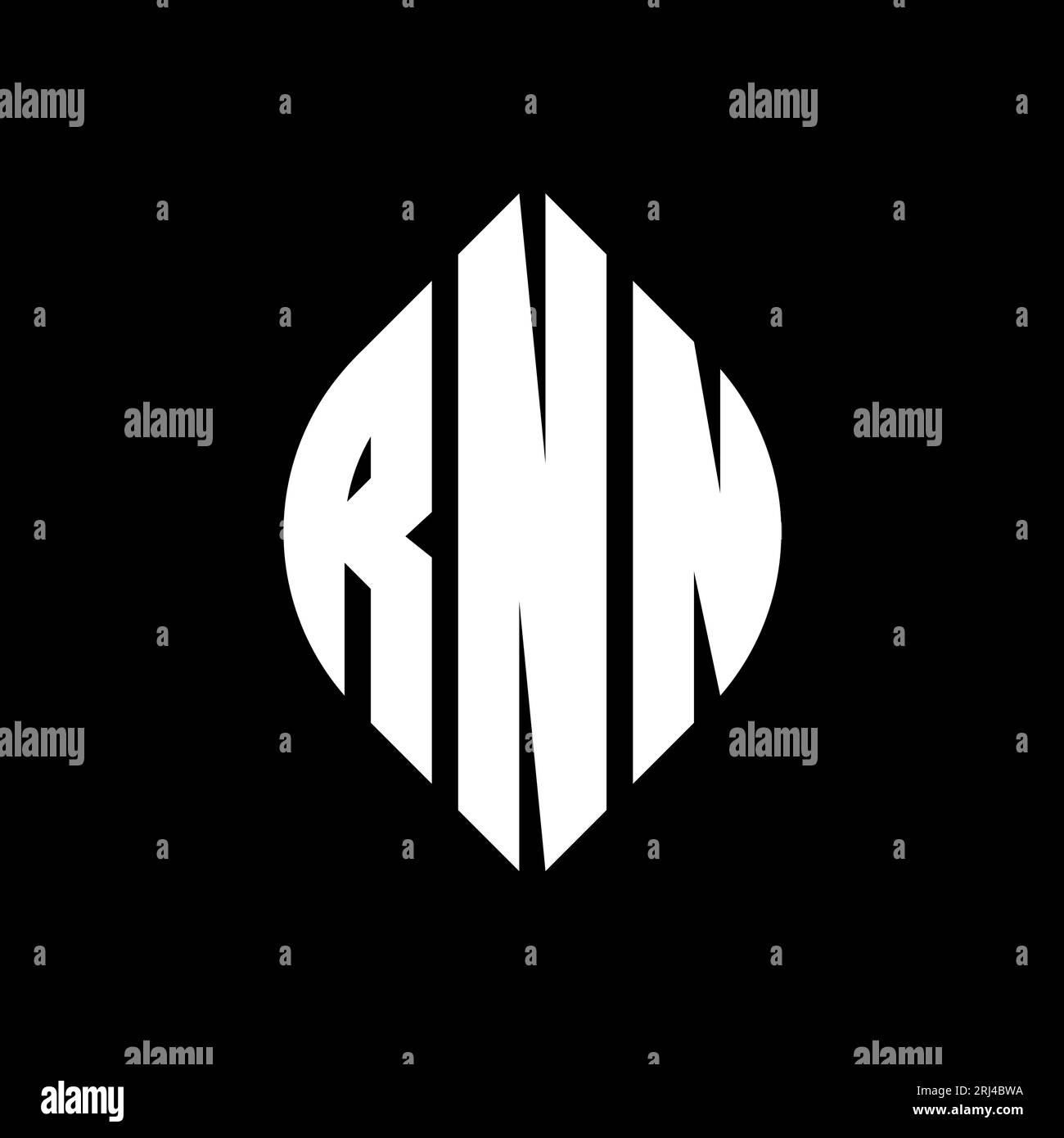 RNN circle letter logo design with circle and ellipse shape. RNN ...