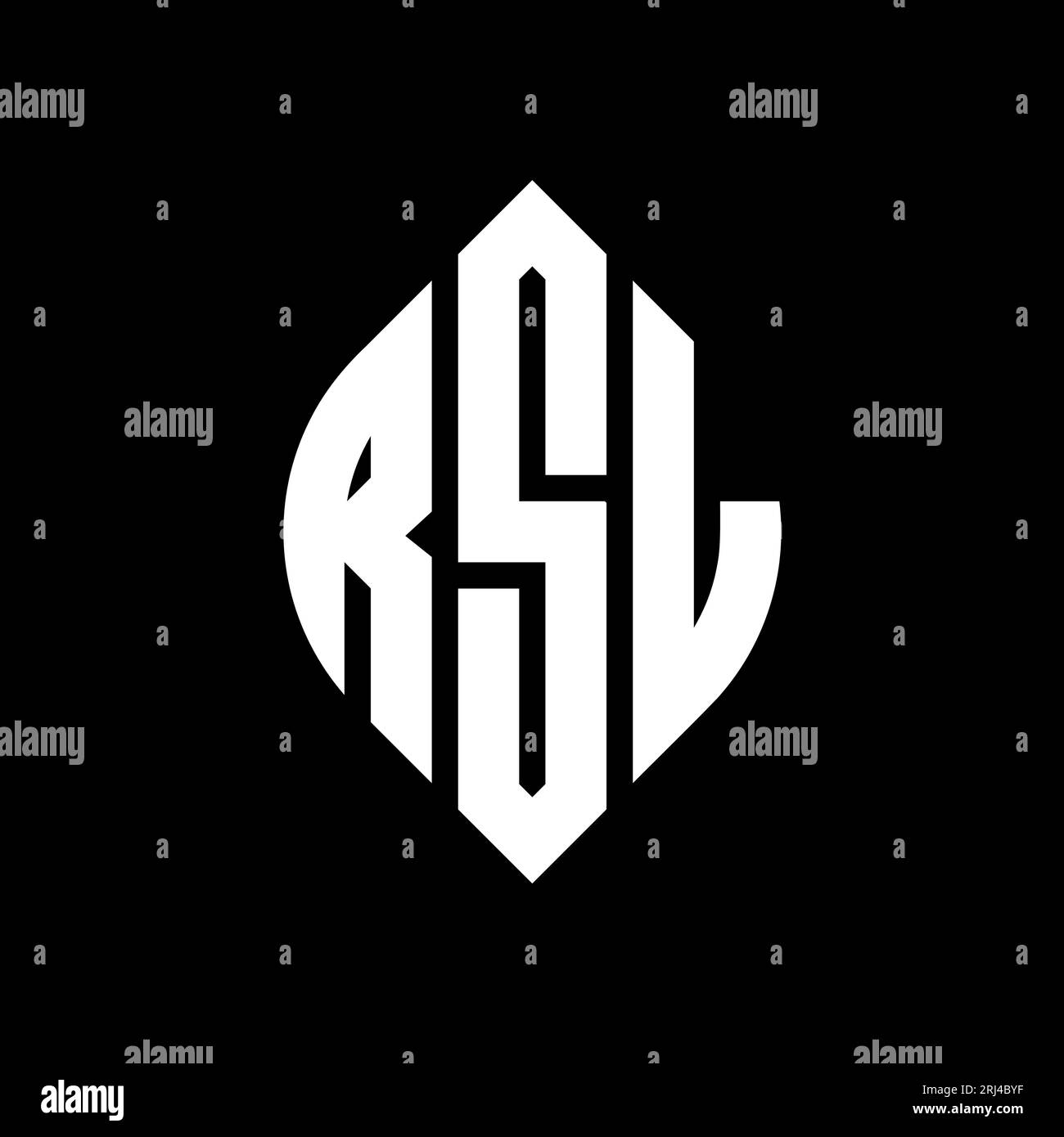 RSL circle letter logo design with circle and ellipse shape. RSL ...