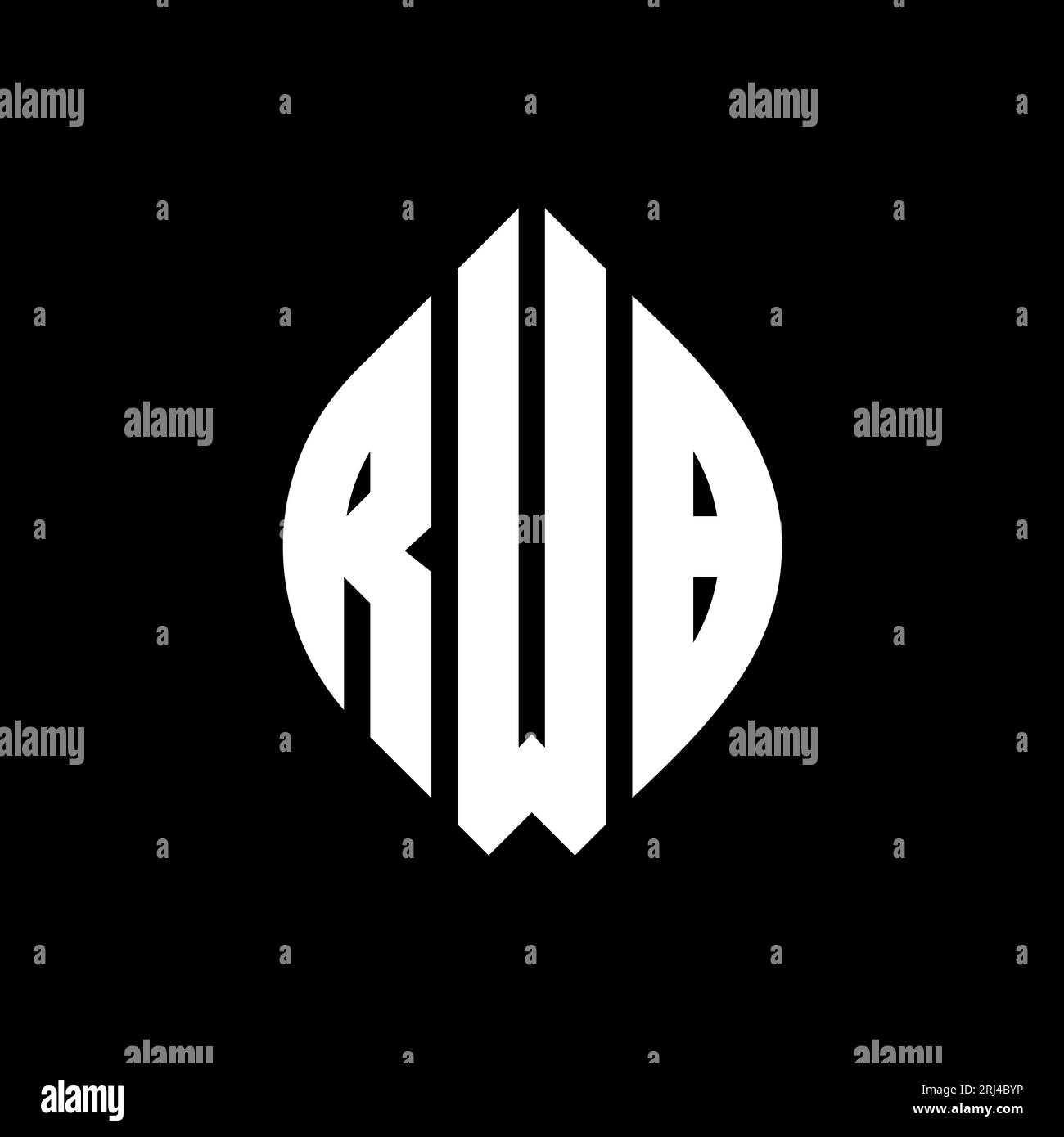 RWB circle letter logo design with circle and ellipse shape. RWB ...