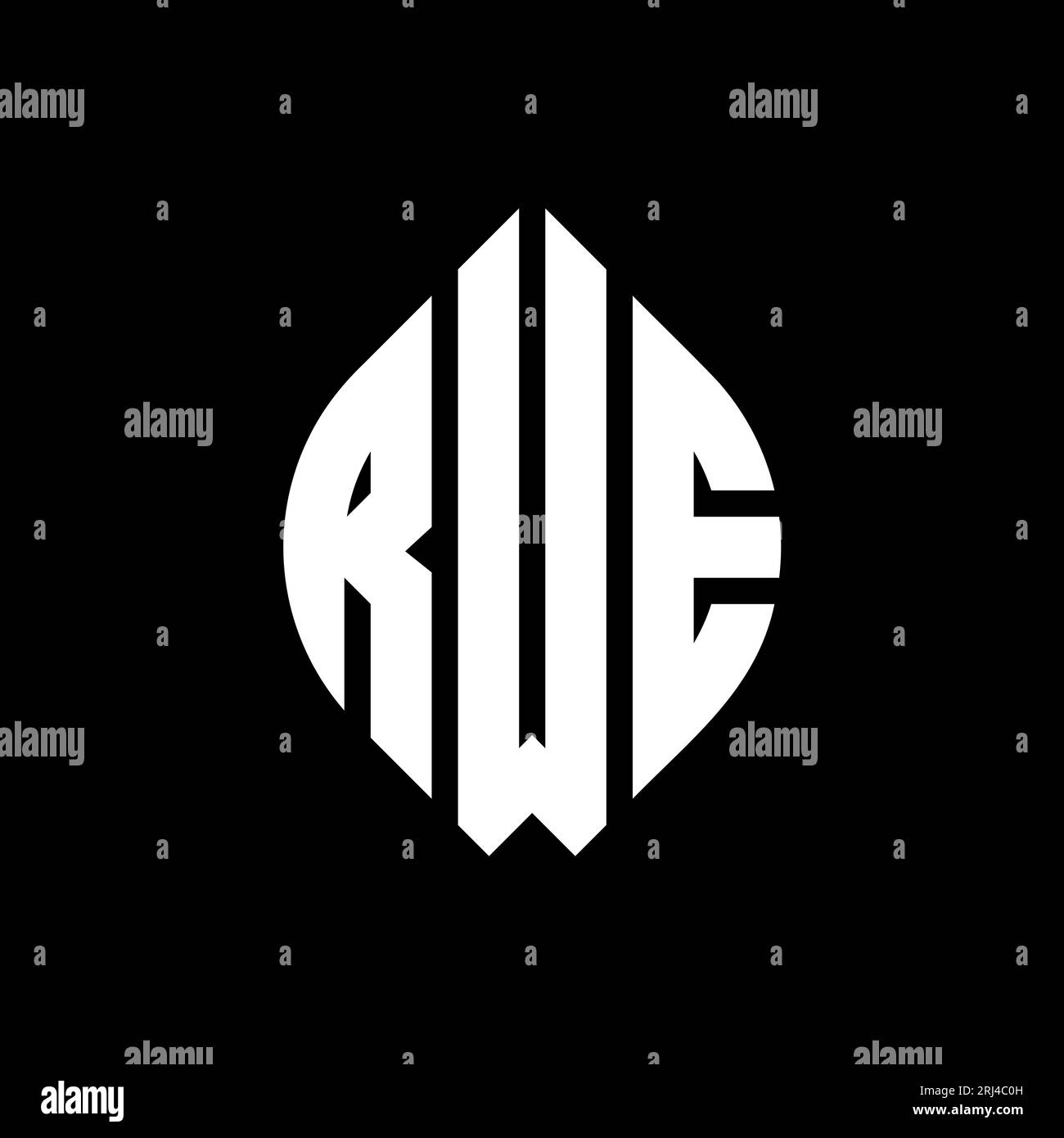 RWE circle letter logo design with circle and ellipse shape. RWE ...