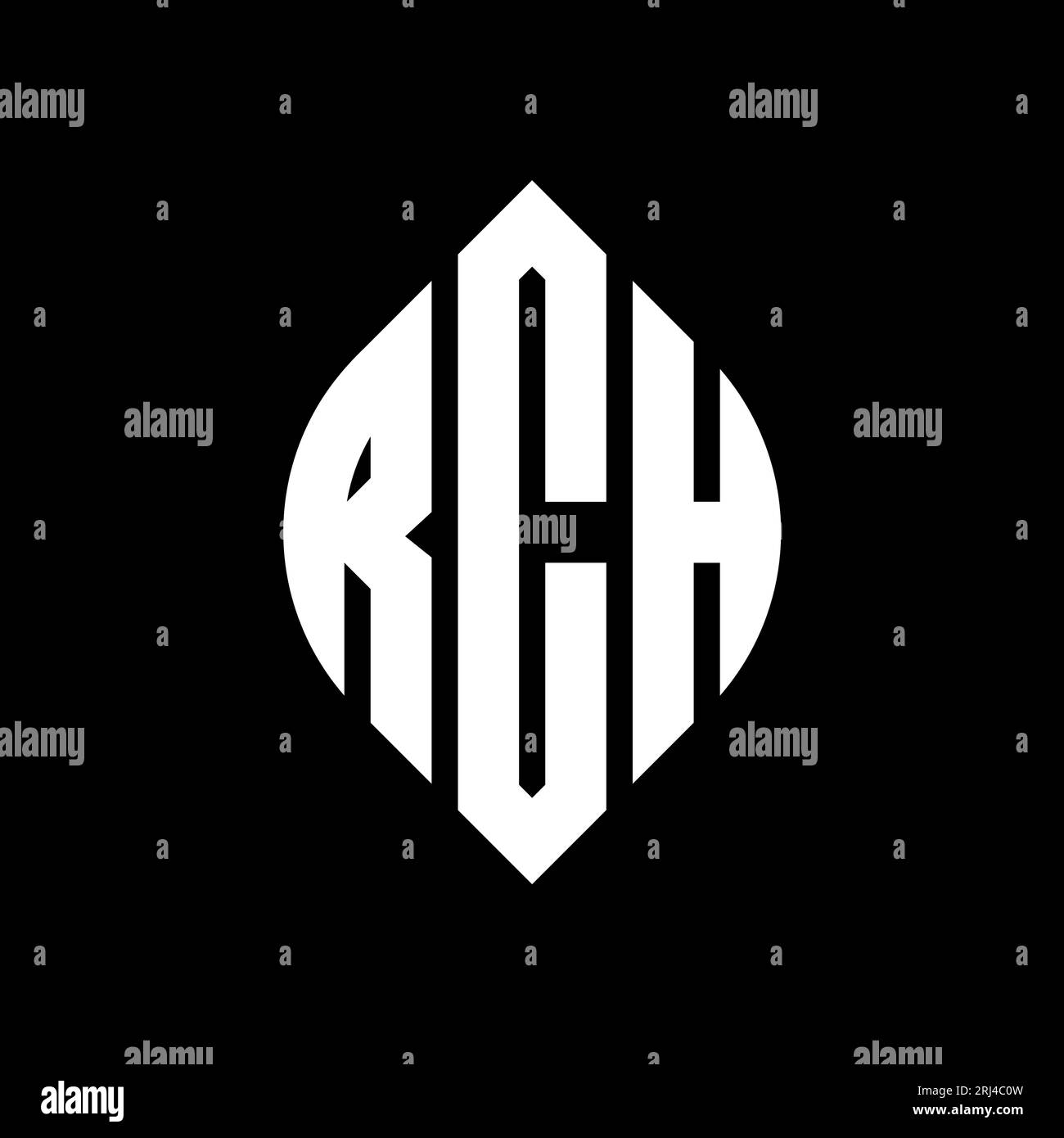 RCH circle letter logo design with circle and ellipse shape. RCH ...