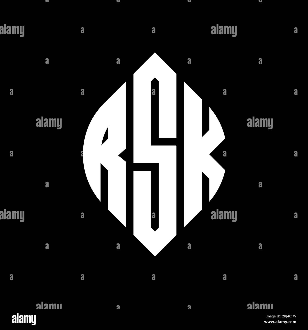 RSK circle letter logo design with circle and ellipse shape. RSK ellipse letters with ...