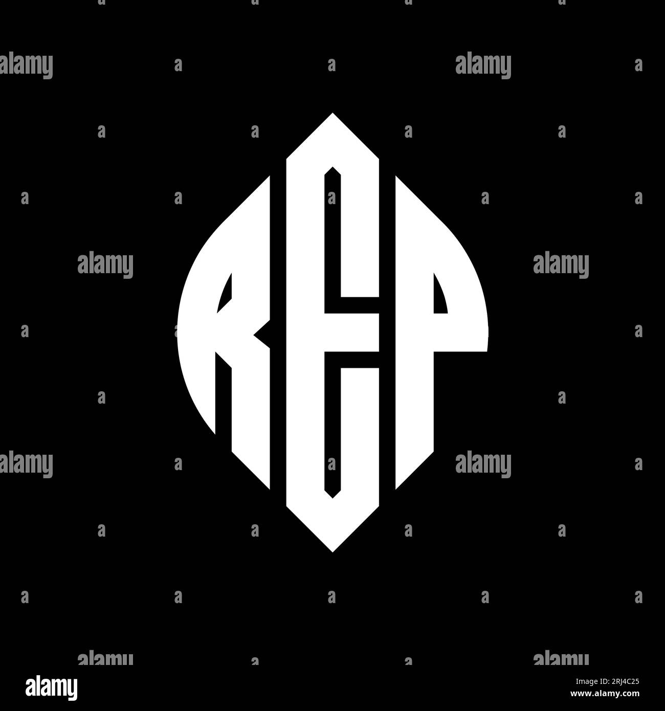 REP circle letter logo design with circle and ellipse shape. REP ...