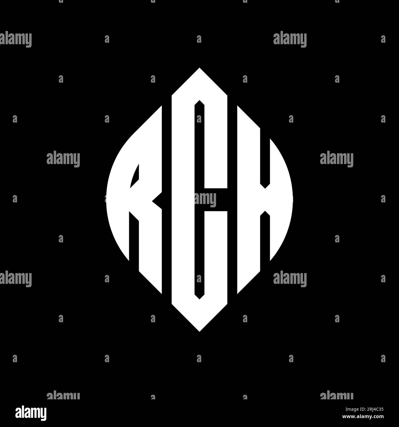 RCX circle letter logo design with circle and ellipse shape. RCX ...