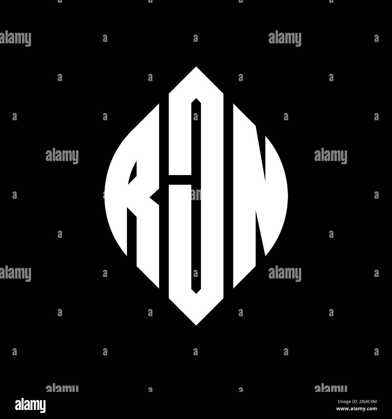 RJN circle letter logo design with circle and ellipse shape. RJN ...