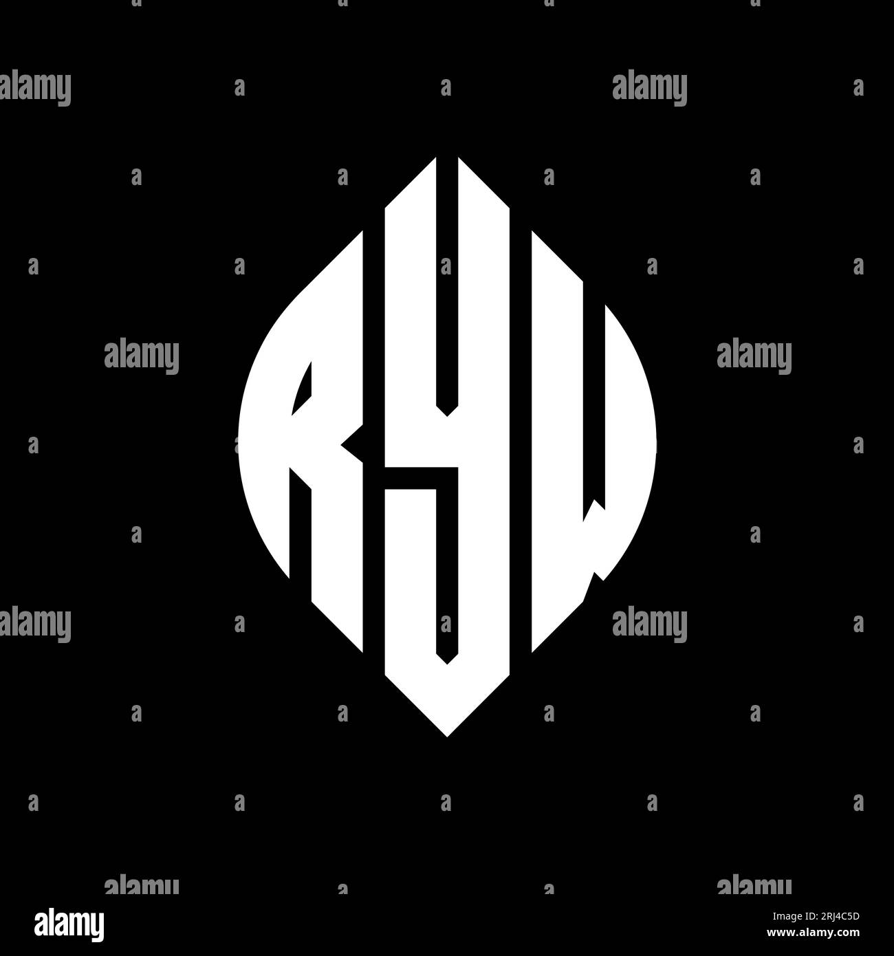 RYW circle letter logo design with circle and ellipse shape. RYW ...