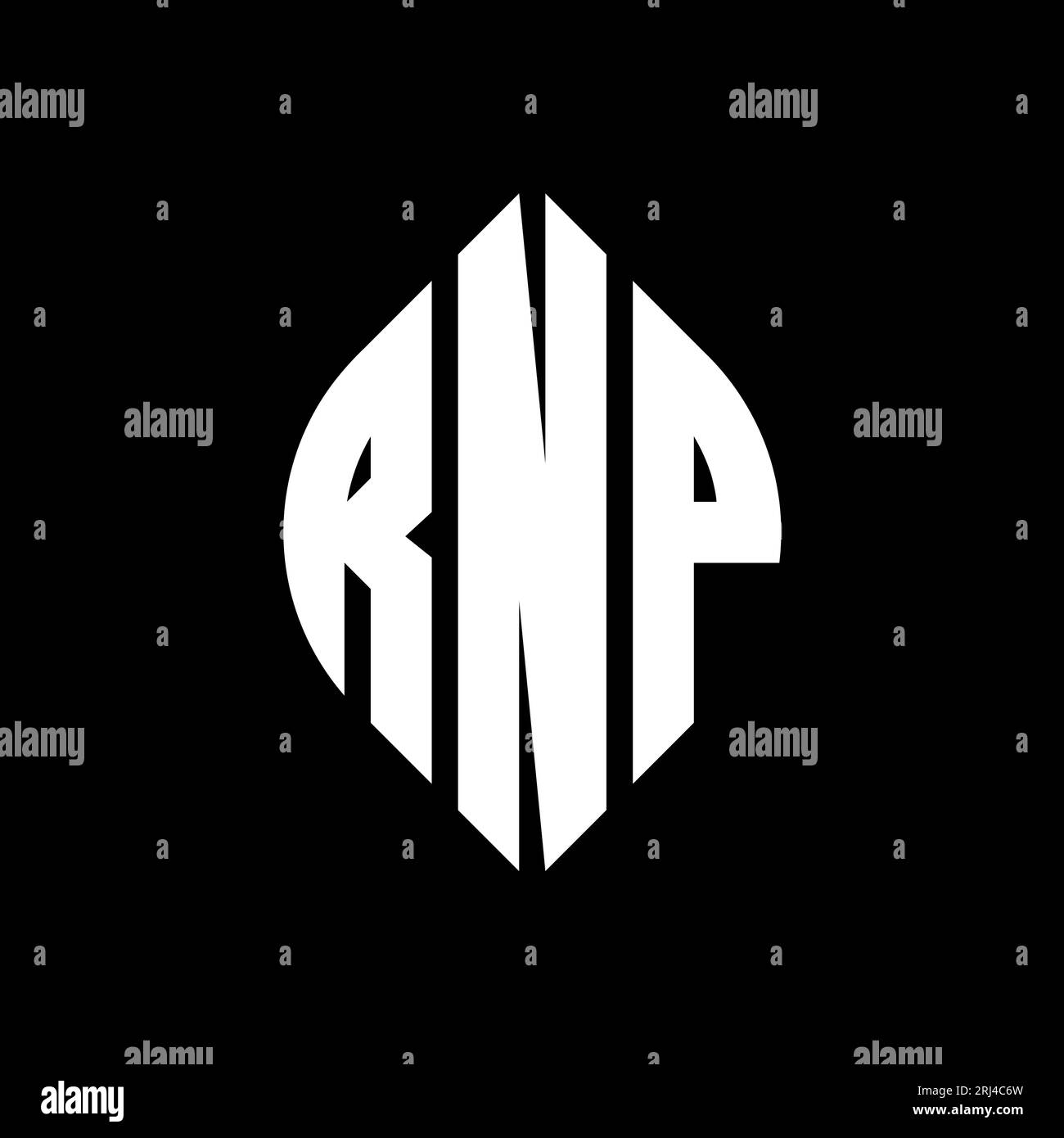 RNP circle letter logo design with circle and ellipse shape. RNP ...