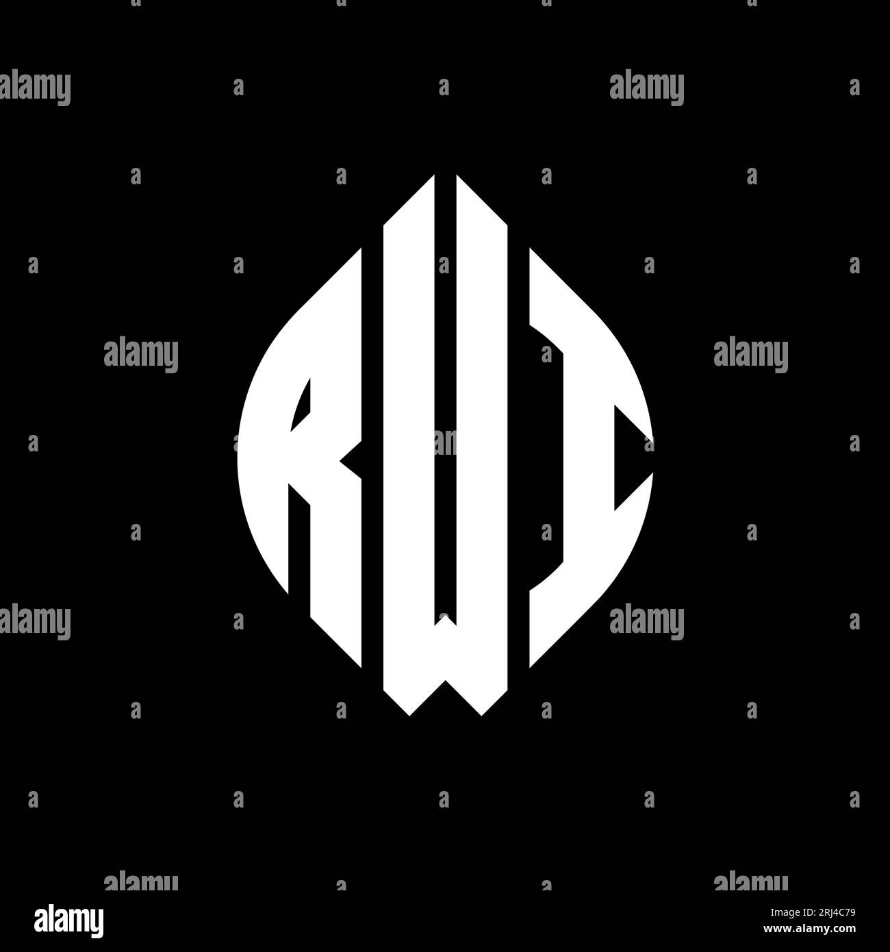 RWI circle letter logo design with circle and ellipse shape. RWI ...