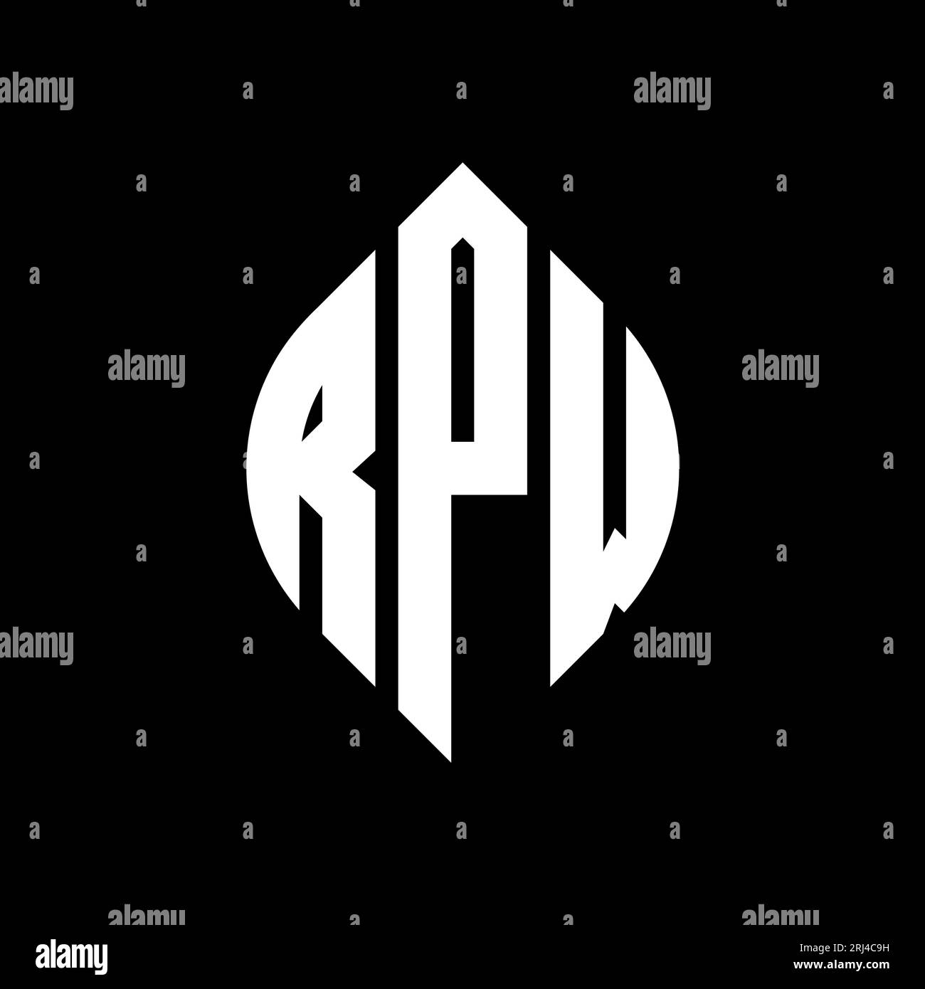 RPW circle letter logo design with circle and ellipse shape. RPW ...
