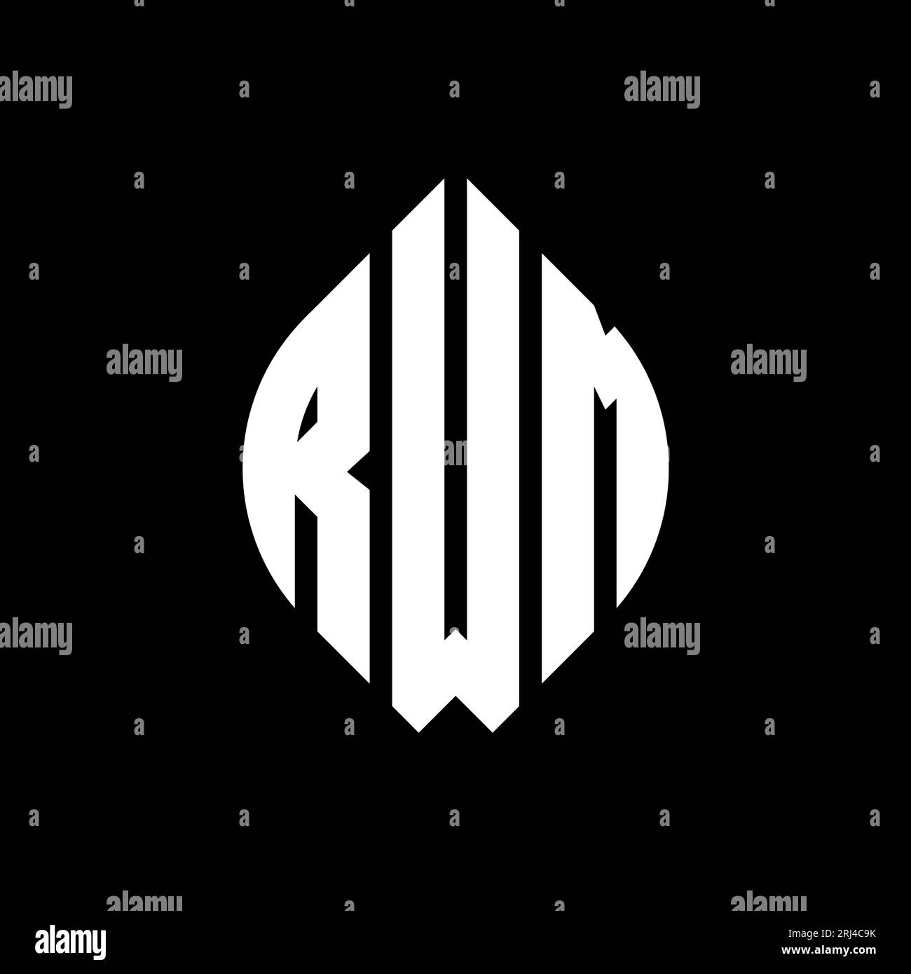 RWM circle letter logo design with circle and ellipse shape. RWM ...