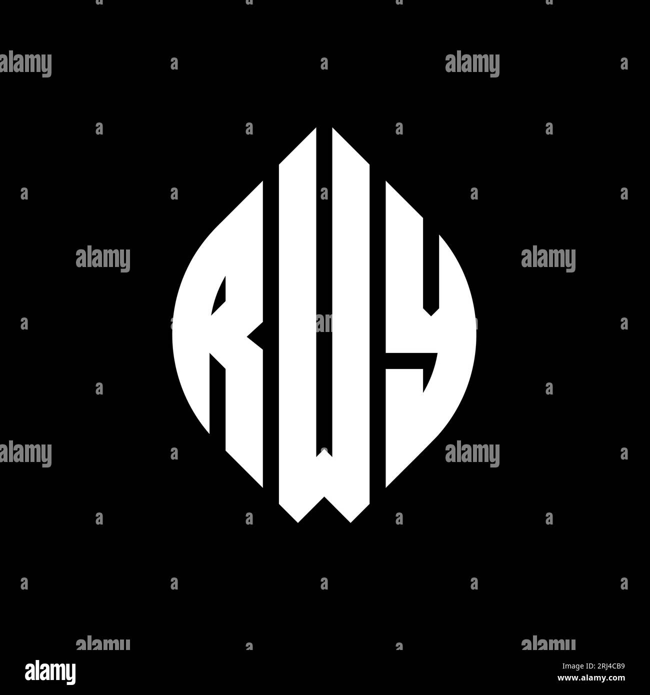 RWY circle letter logo design with circle and ellipse shape. RWY ...