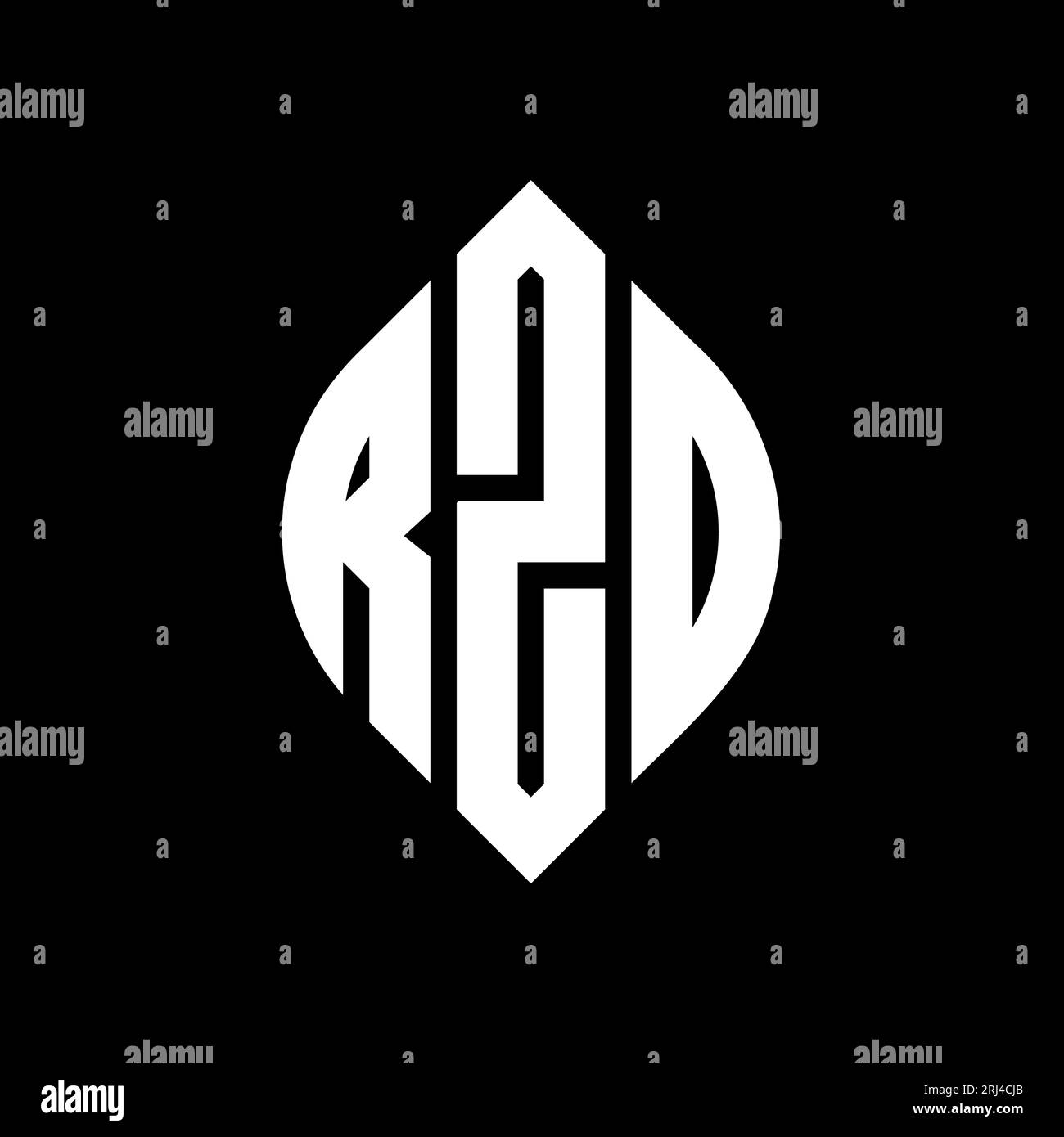 RZO circle letter logo design with circle and ellipse shape. RZO ...