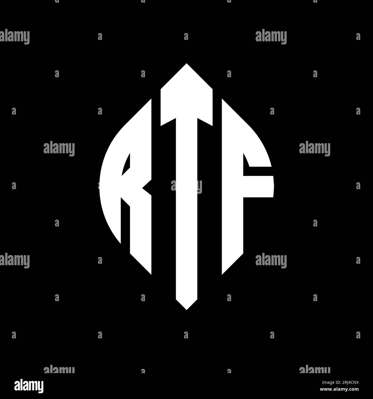 RTF circle letter logo design with circle and ellipse shape. RTF ...