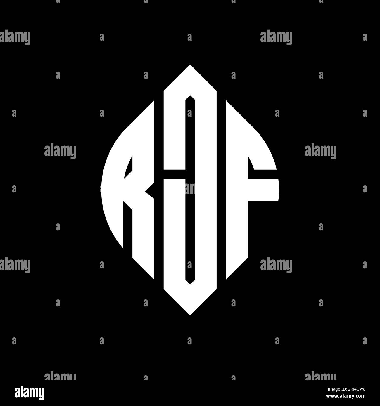 RJF circle letter logo design with circle and ellipse shape. RJF ...