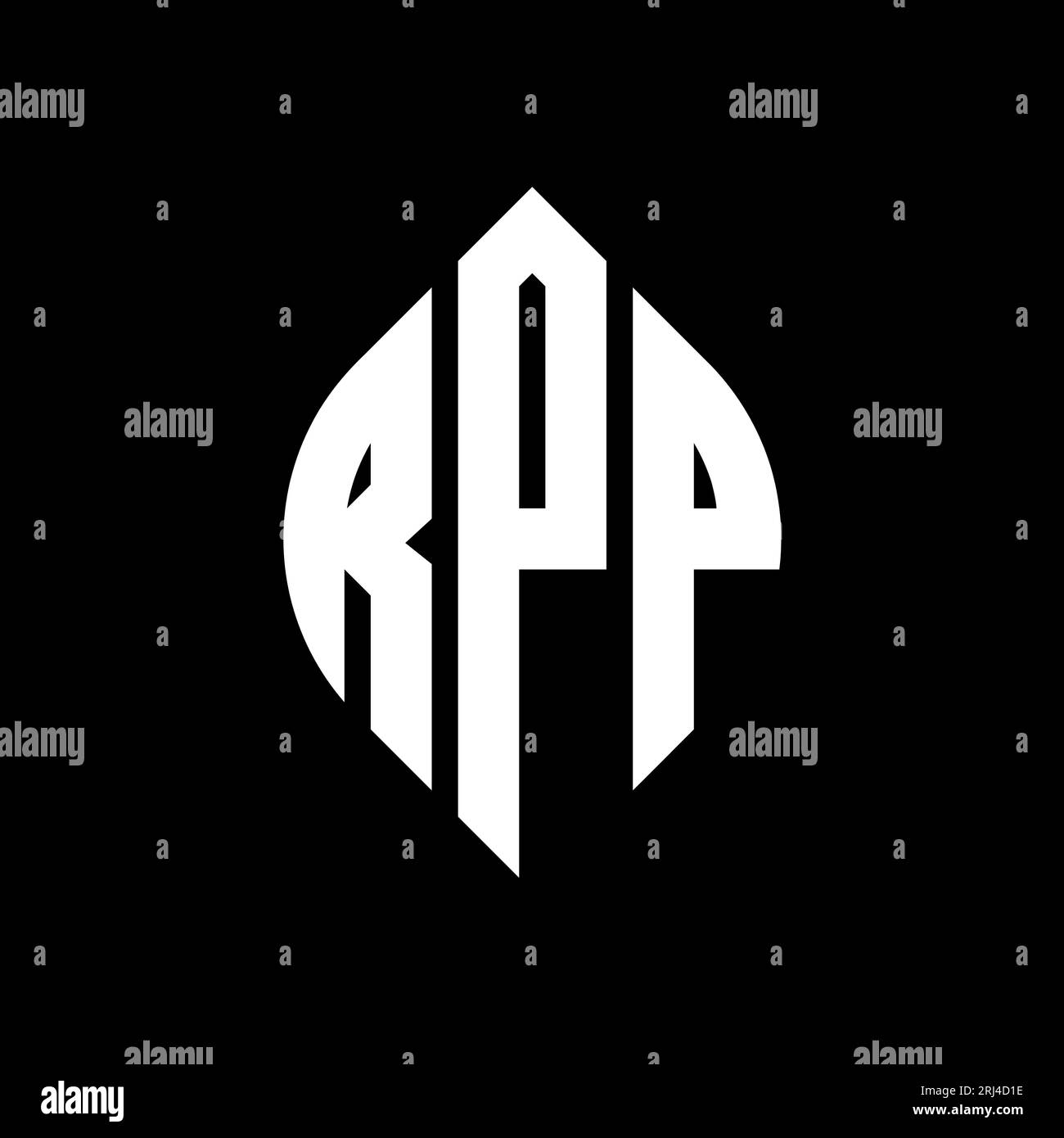 RPP circle letter logo design with circle and ellipse shape. RPP ...