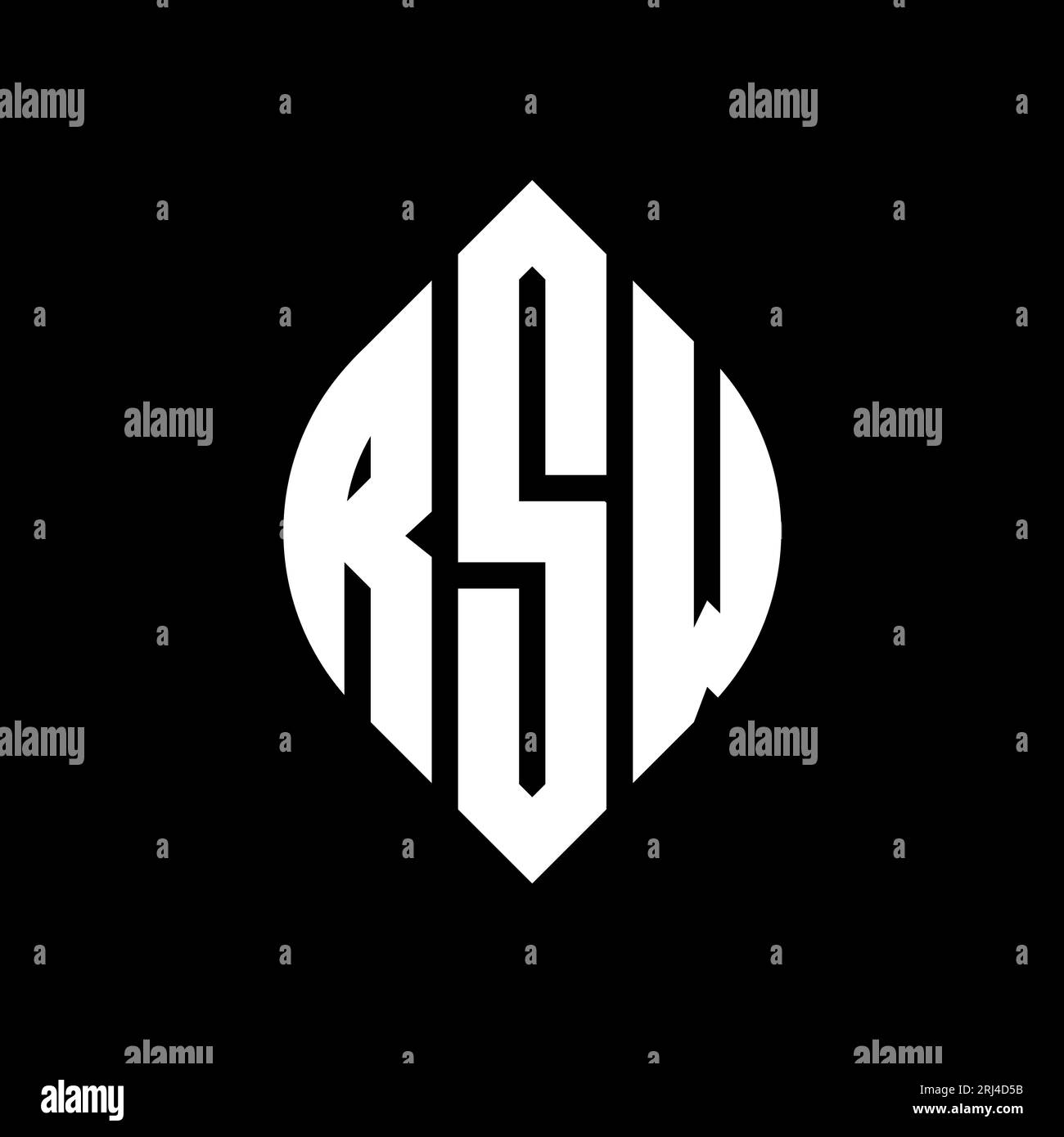 RSW circle letter logo design with circle and ellipse shape. RSW ...
