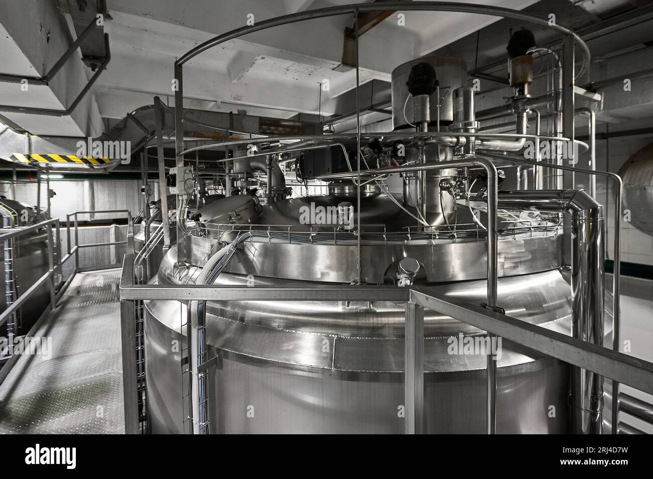 Cistern of stainless steel for fermented milk products Stock Photo - Alamy