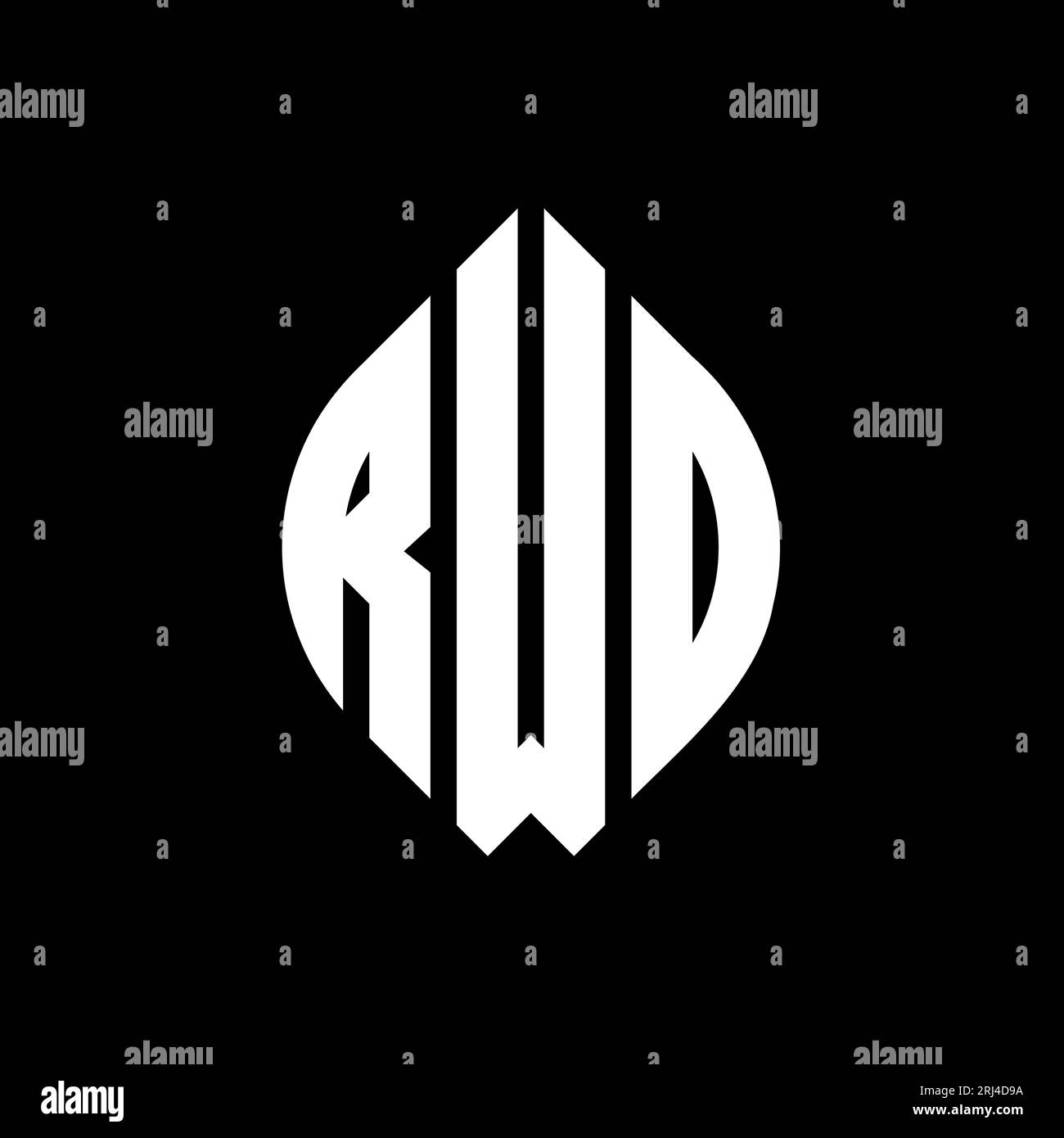RWO circle letter logo design with circle and ellipse shape. RWO ellipse letters with ...