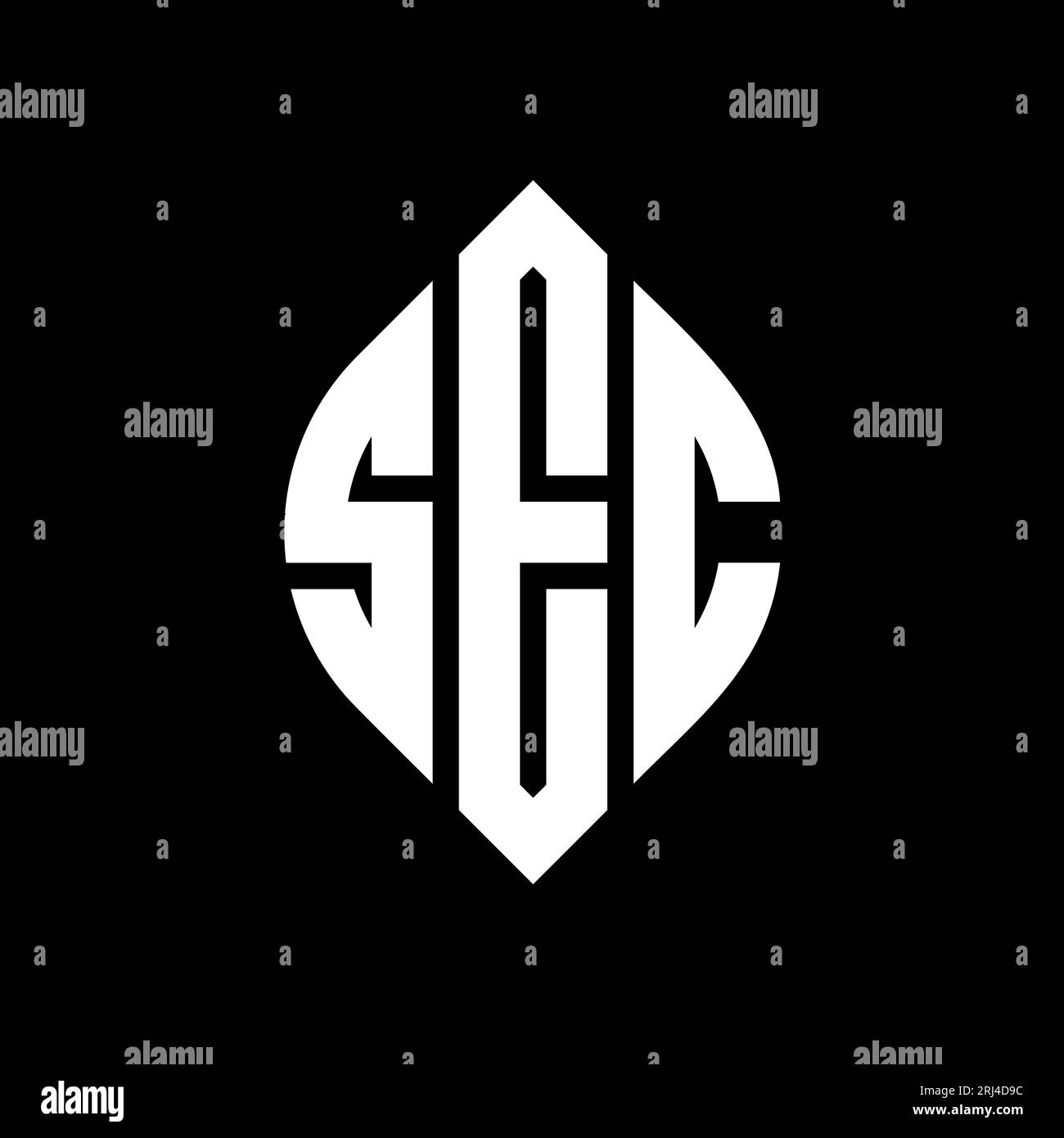 SEC circle letter logo design with circle and ellipse shape. SEC ...