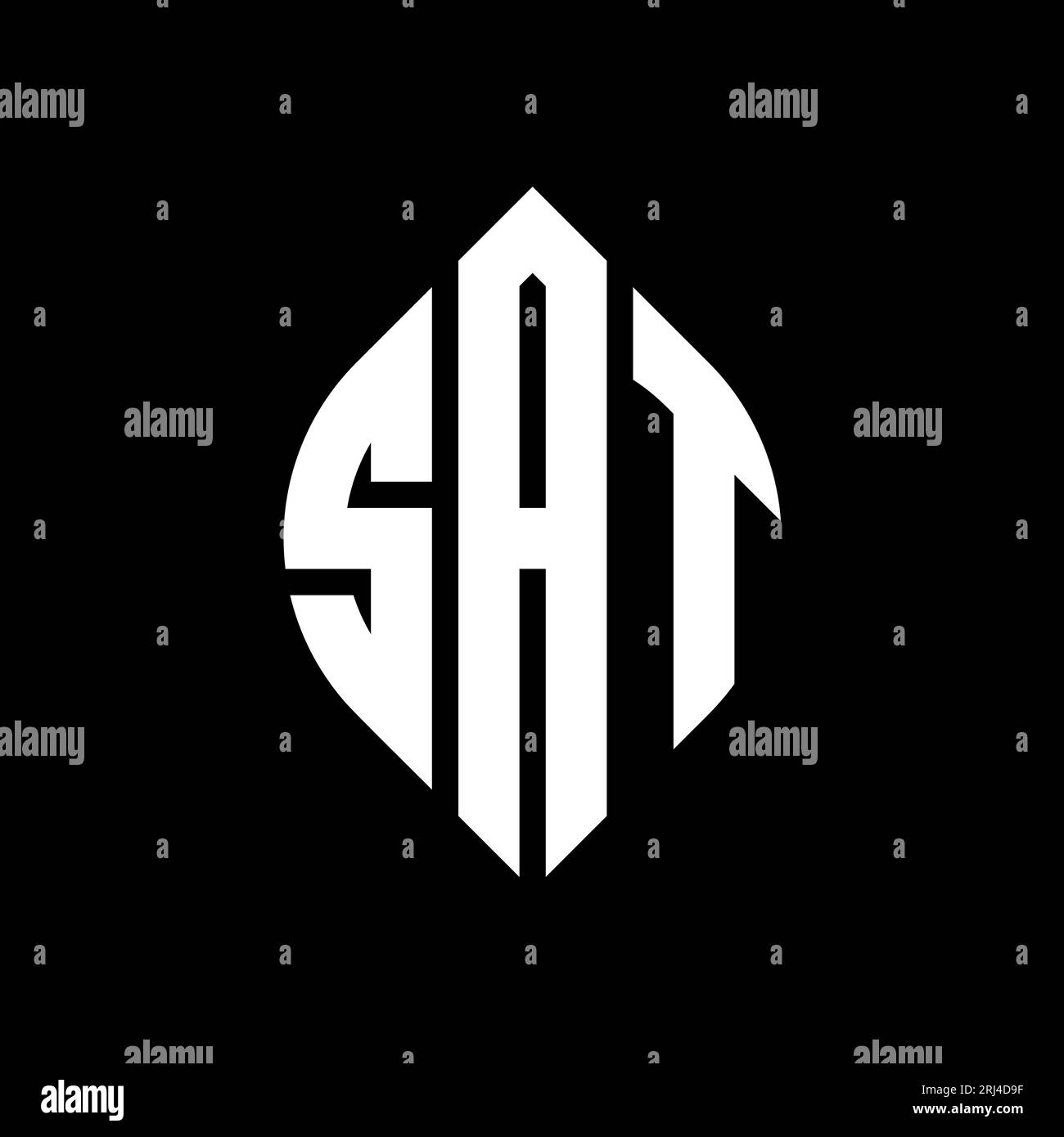 SAT circle letter logo design with circle and ellipse shape. SAT ...