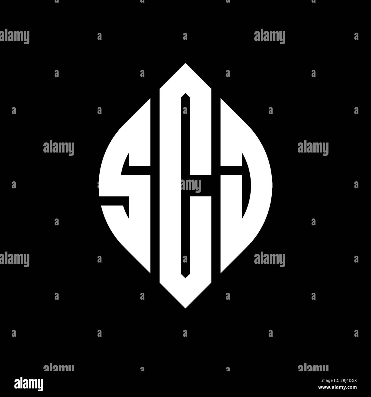 SCJ circle letter logo design with circle and ellipse shape. SCJ ...