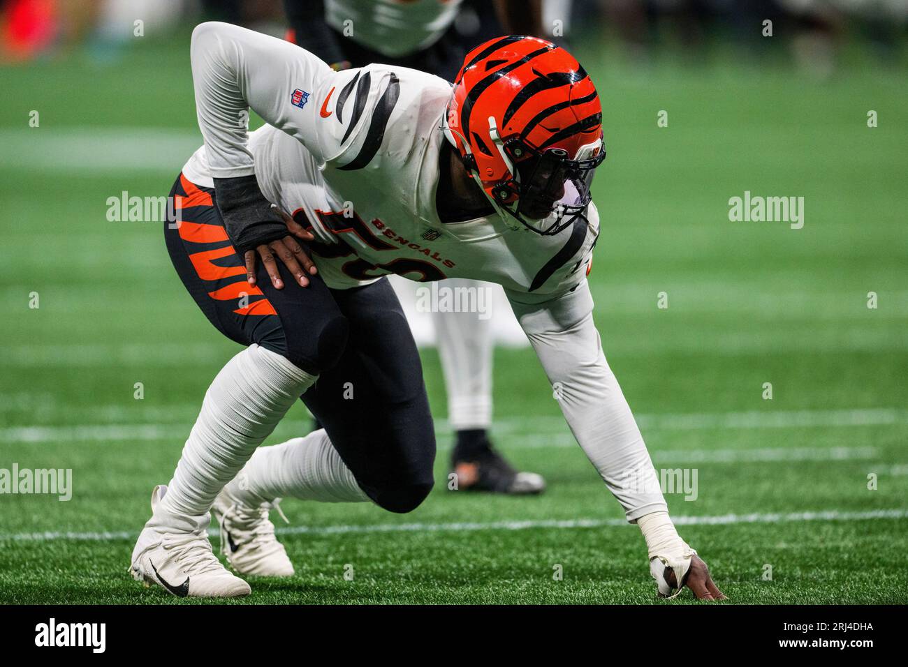 Cincinnati Bengals defensive end Joseph Ossai (58) lines up during the ...