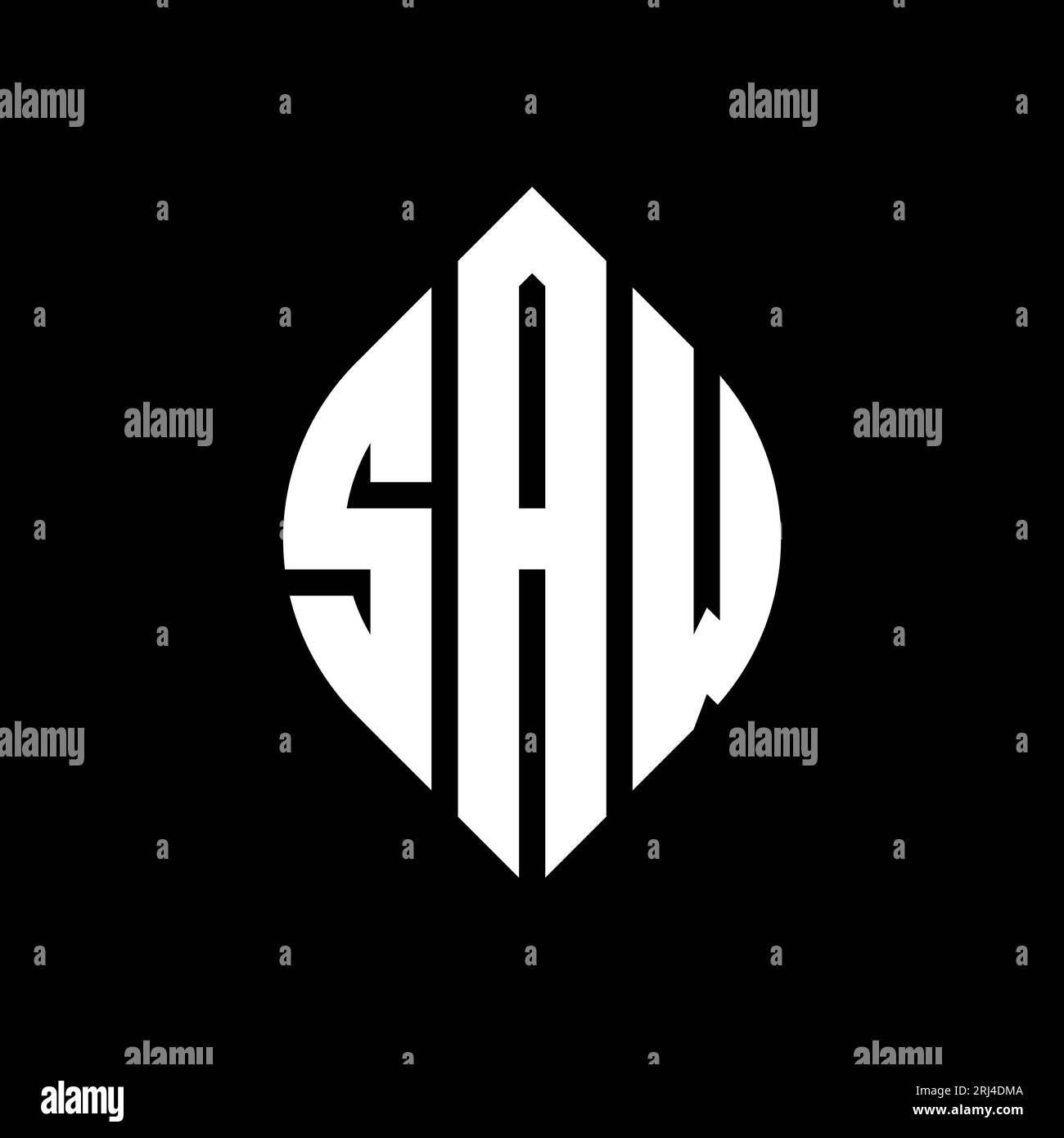 SAW circle letter logo design with circle and ellipse shape. SAW ...