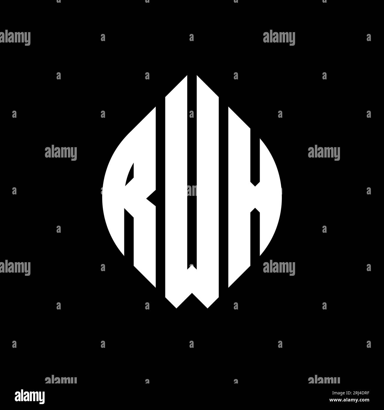 RWX circle letter logo design with circle and ellipse shape. RWX ...