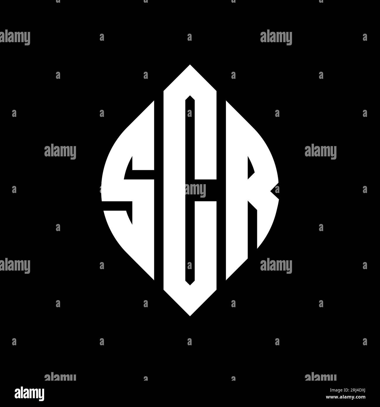 SCR circle letter logo design with circle and ellipse shape. SCR ...