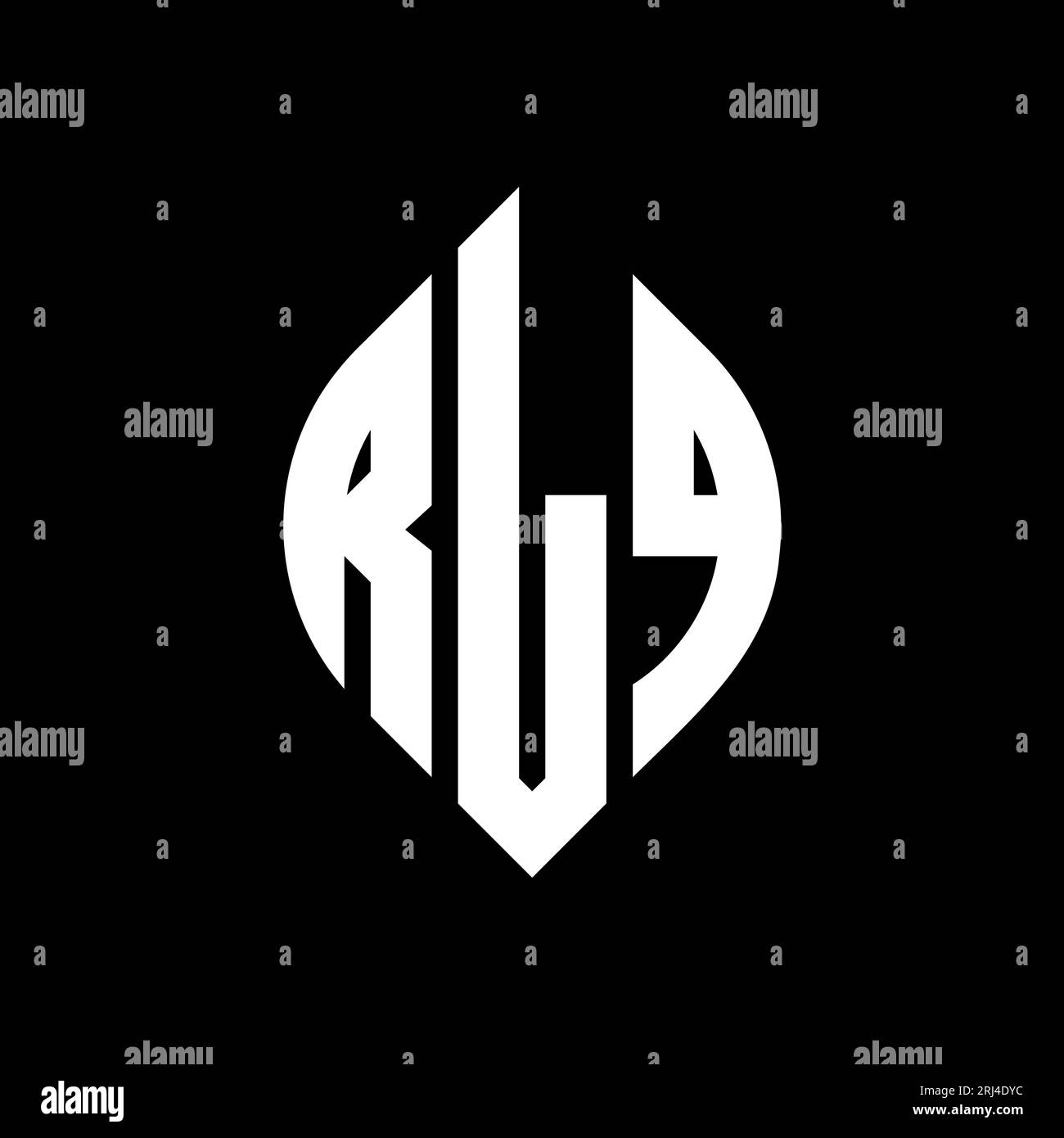 RLQ circle letter logo design with circle and ellipse shape. RLQ ...